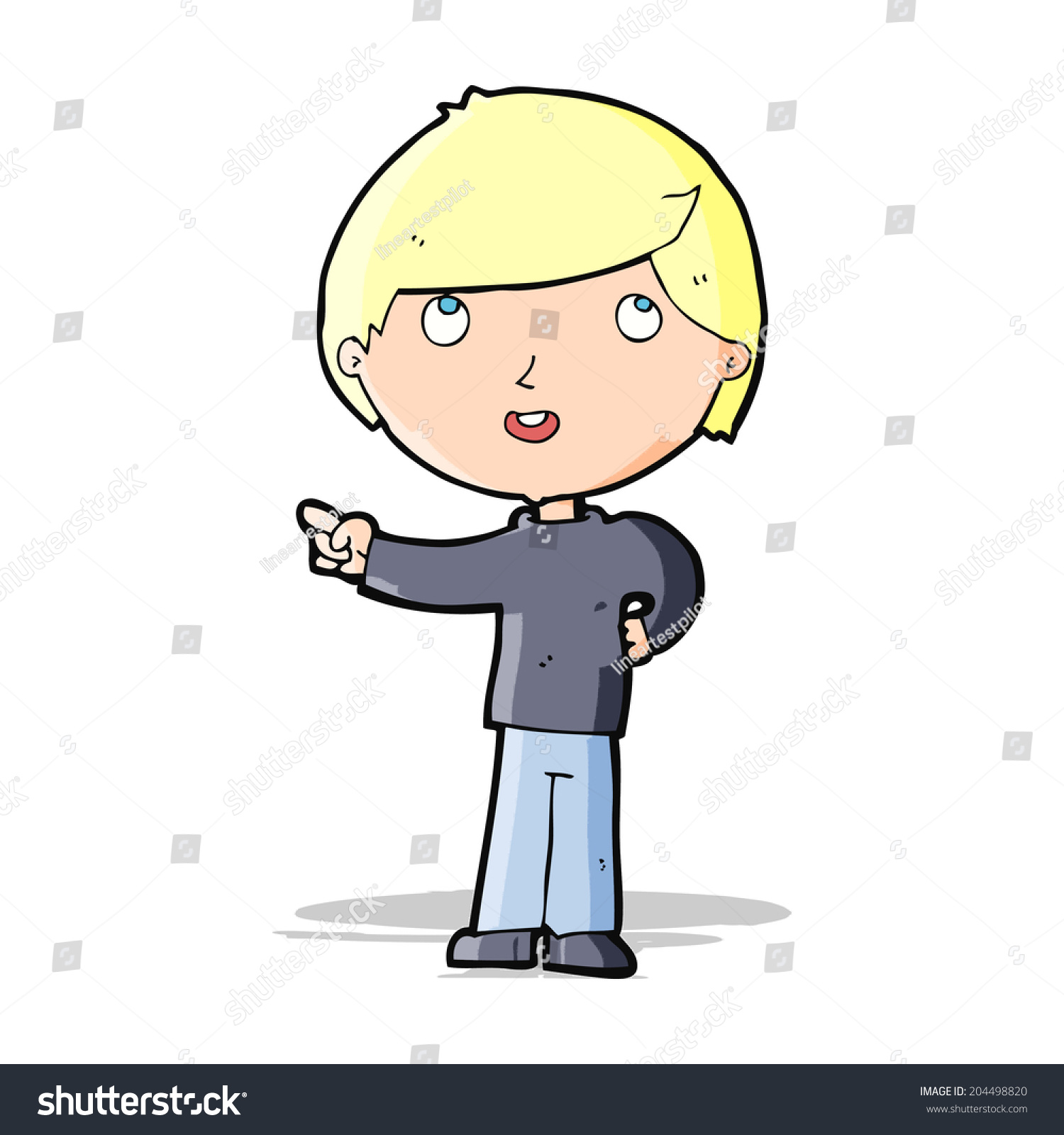 Cartoon Boy Pointing Stock Vector (Royalty Free) 204498820