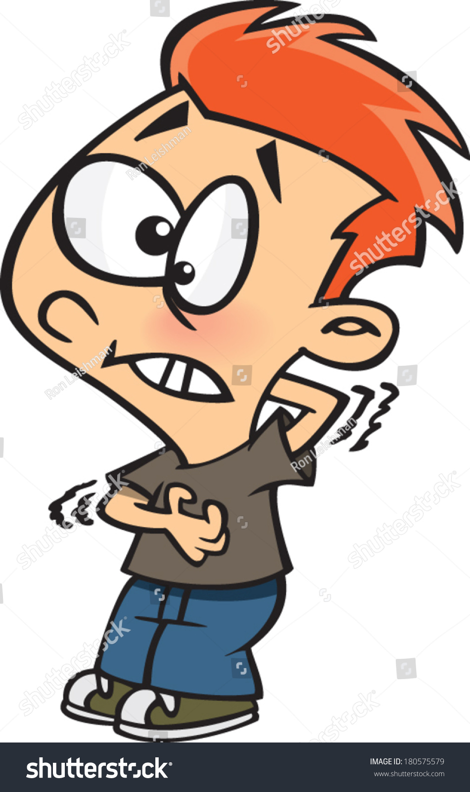 Cartoon Boy Scratching All Over: vector de stock (libre de regalías ...