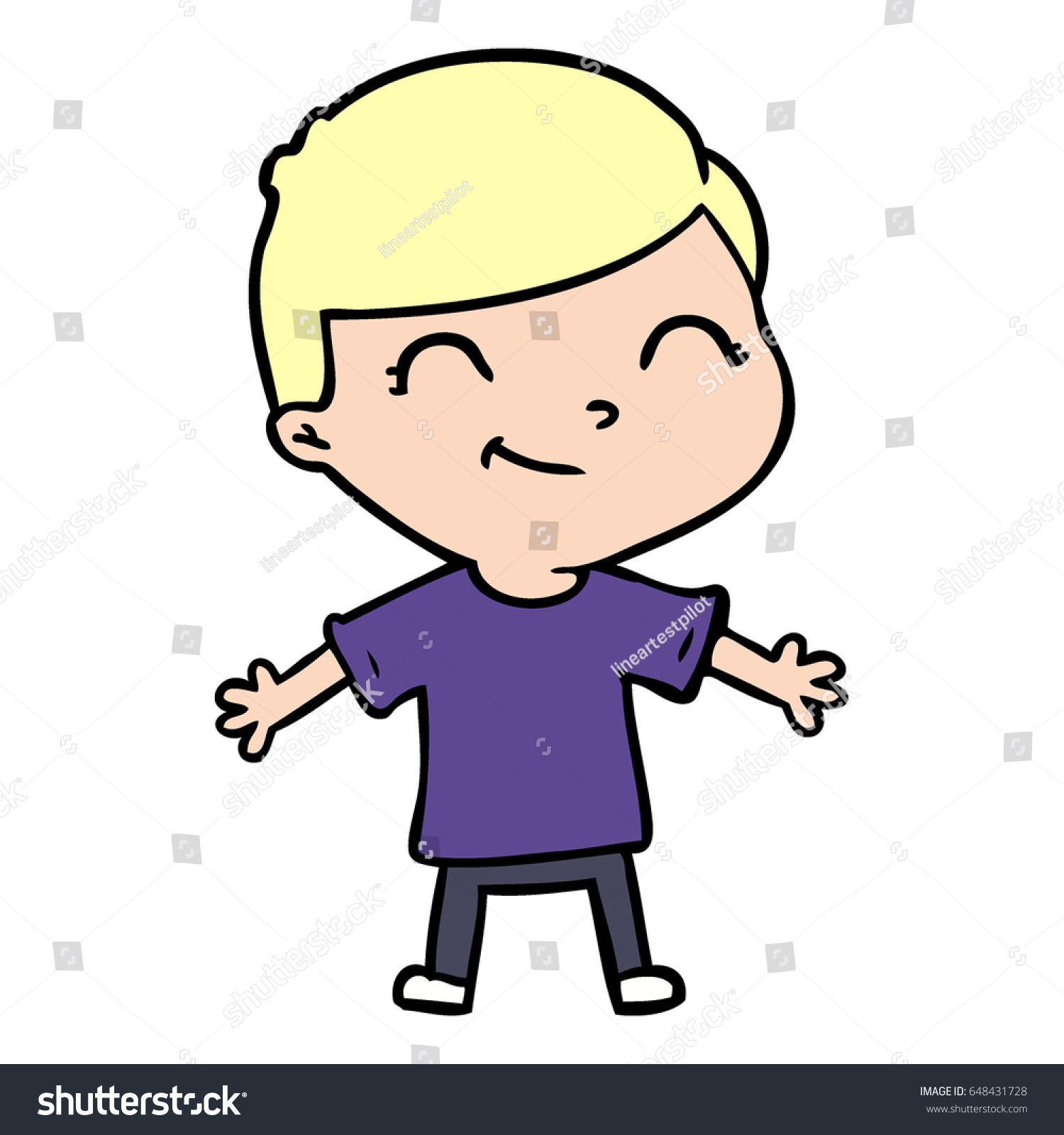 Cartoon Boy Smiling Stock Vector (Royalty Free) 648431728 | Shutterstock