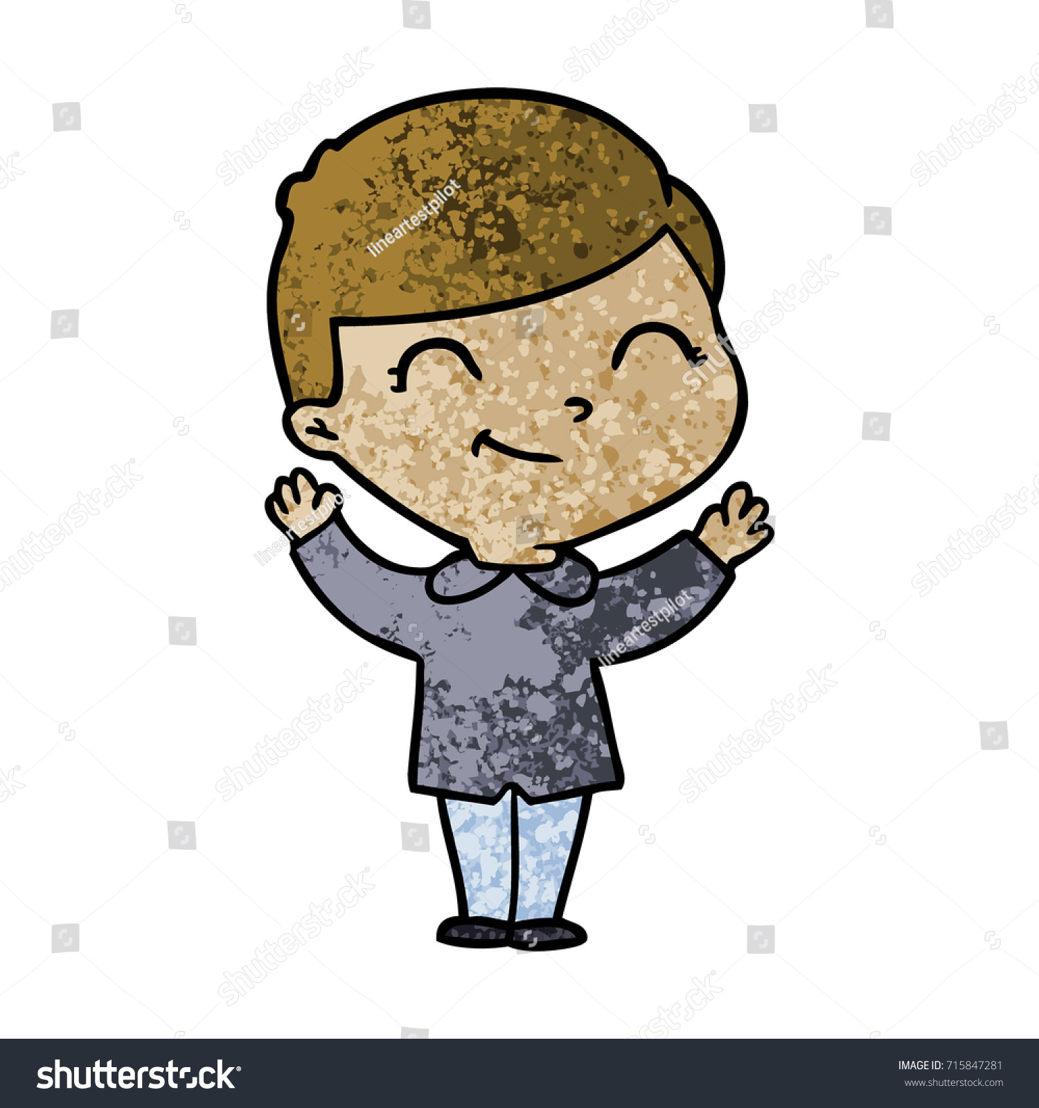 Cartoon Boy Smiling Stock Vector (Royalty Free) 715847281