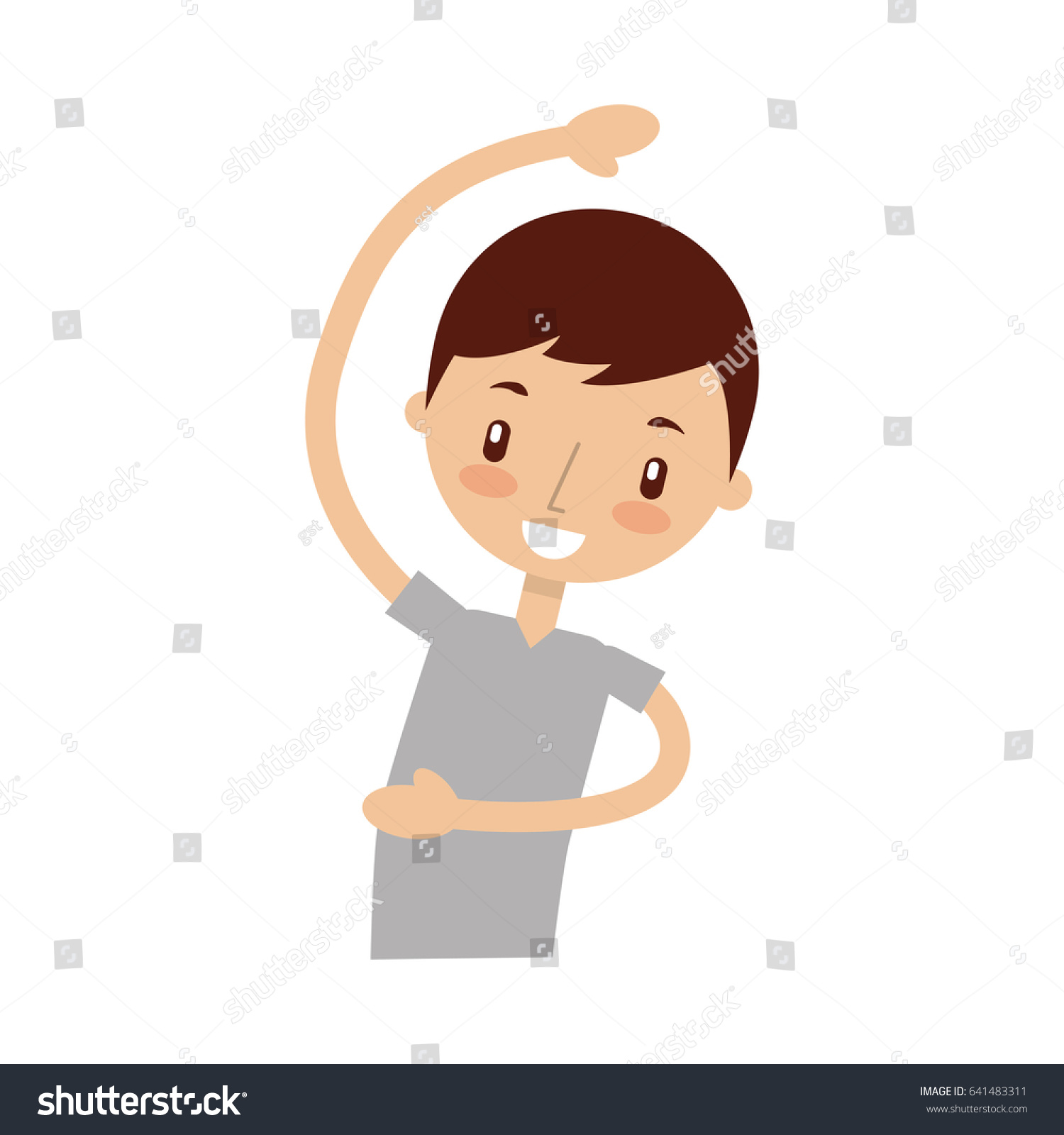 Cartoon Boy Stretching Stock Vector (Royalty Free) 641483311