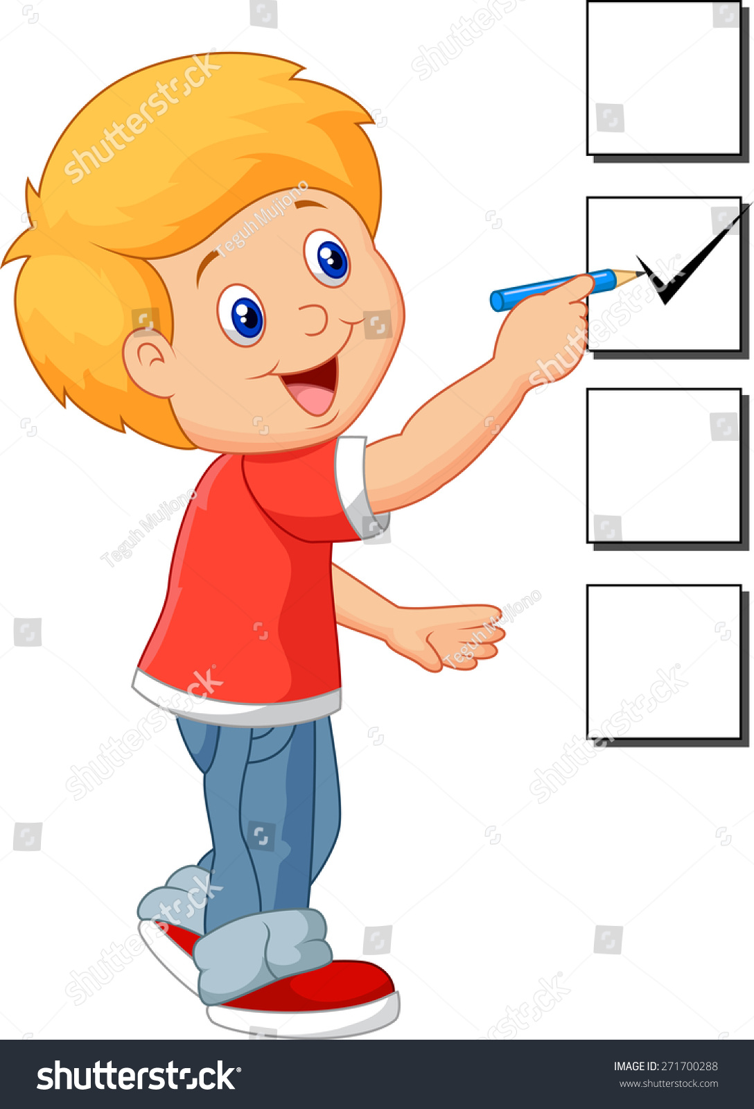 Cartoon Boy Checklist 库存矢量图（免版税）271700288 | Shutterstock