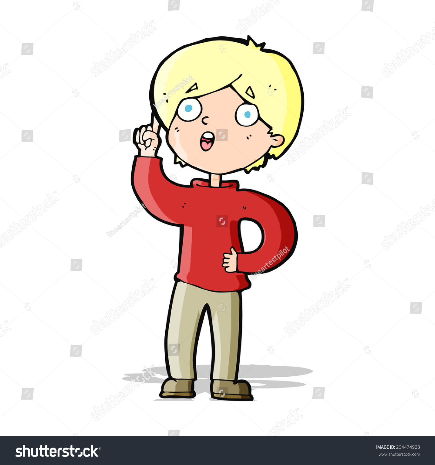 Cartoon Boy Idea Stock Vector (Royalty Free) 204474928 | Shutterstock