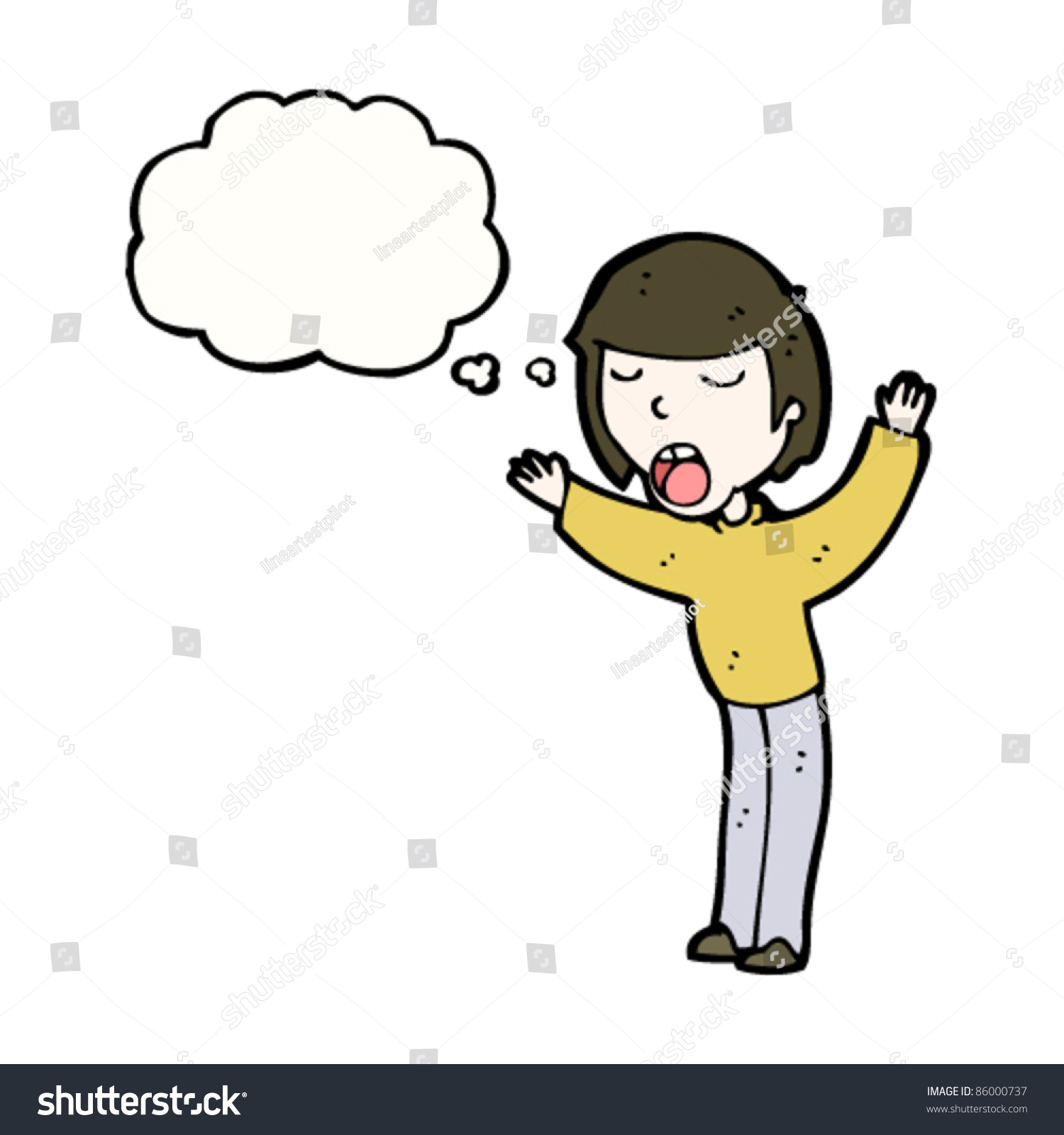 Cartoon Boy Yawning Stock Vector (Royalty Free) 86000737