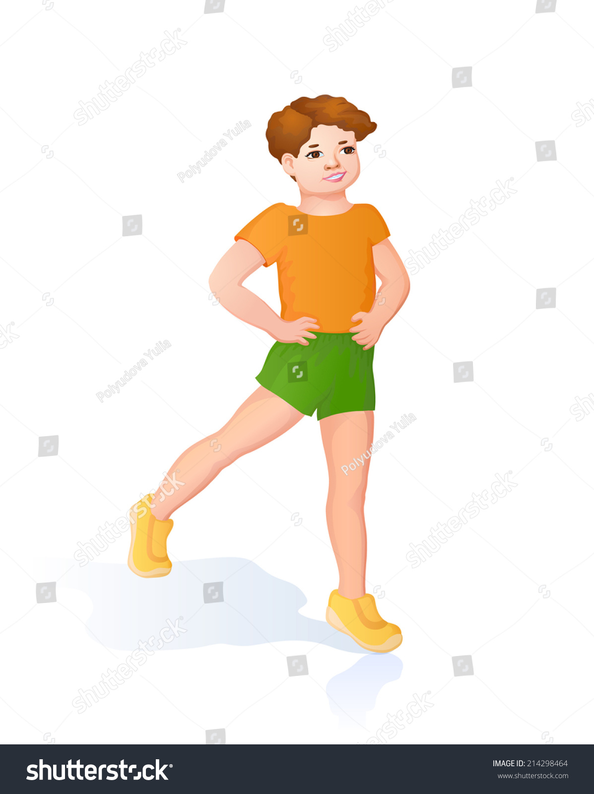 Cartoon Boys Doing Exercises Stock Vector (Royalty Free) 214298464