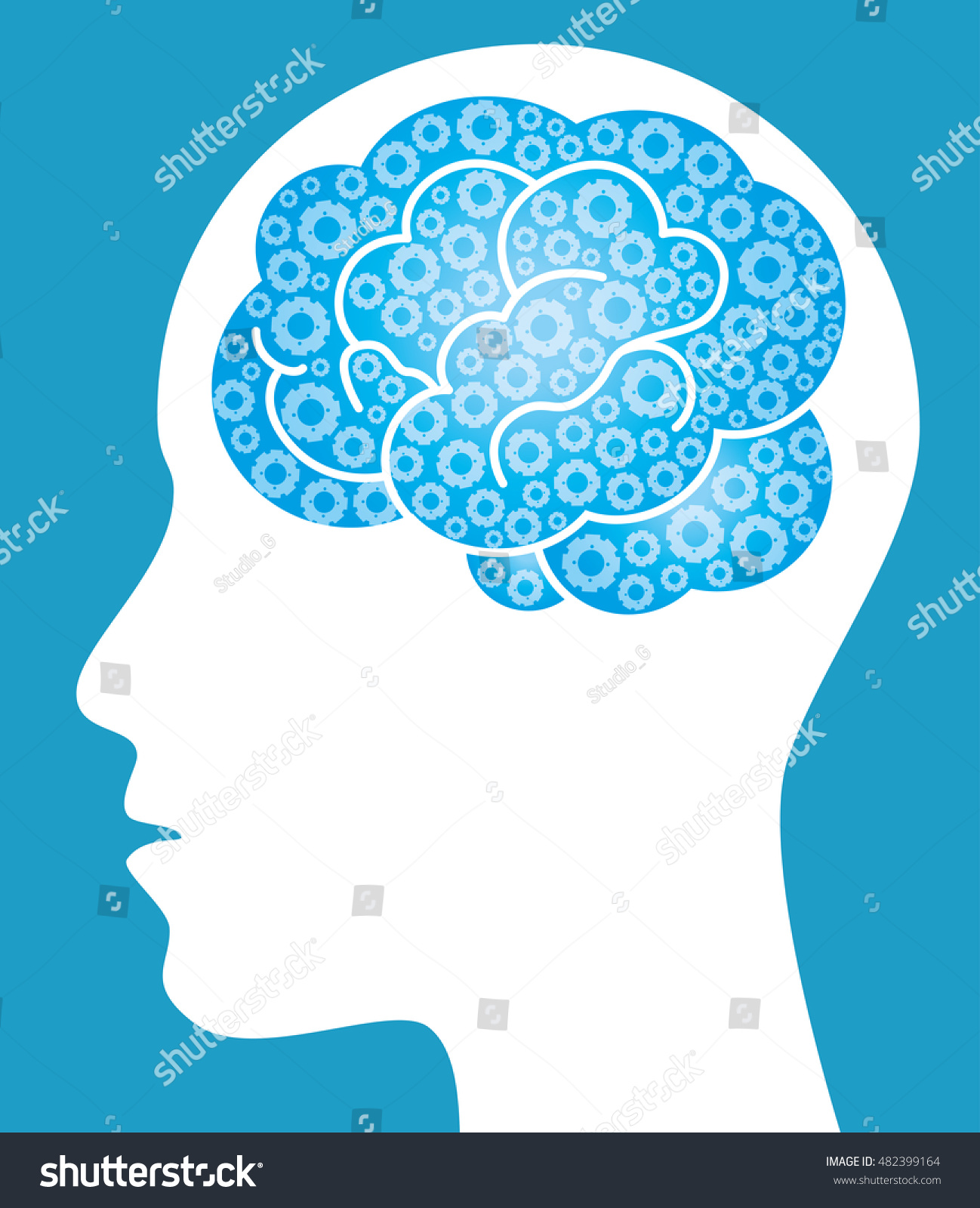 Cartoon Brain Idea Creative Design Isolated Stock Vector (Royalty Free ...