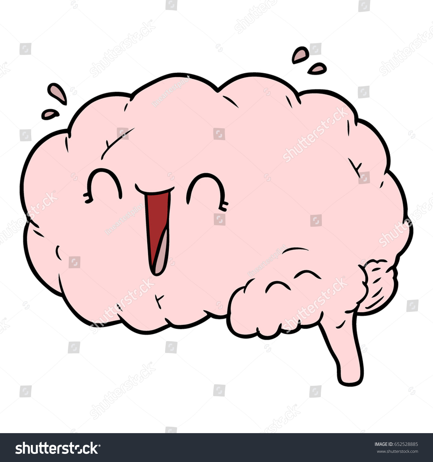 Cartoon Brain Laughing Stock Vector (Royalty Free) 652528885