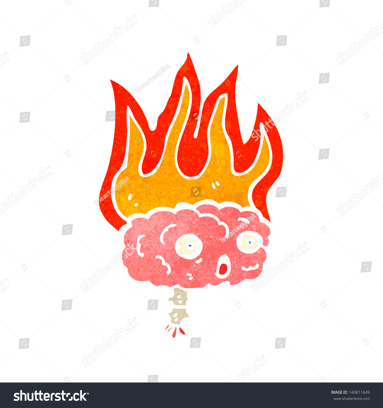 Cartoon Brain On Fire Stock Vector (Royalty Free) 140811649 | Shutterstock