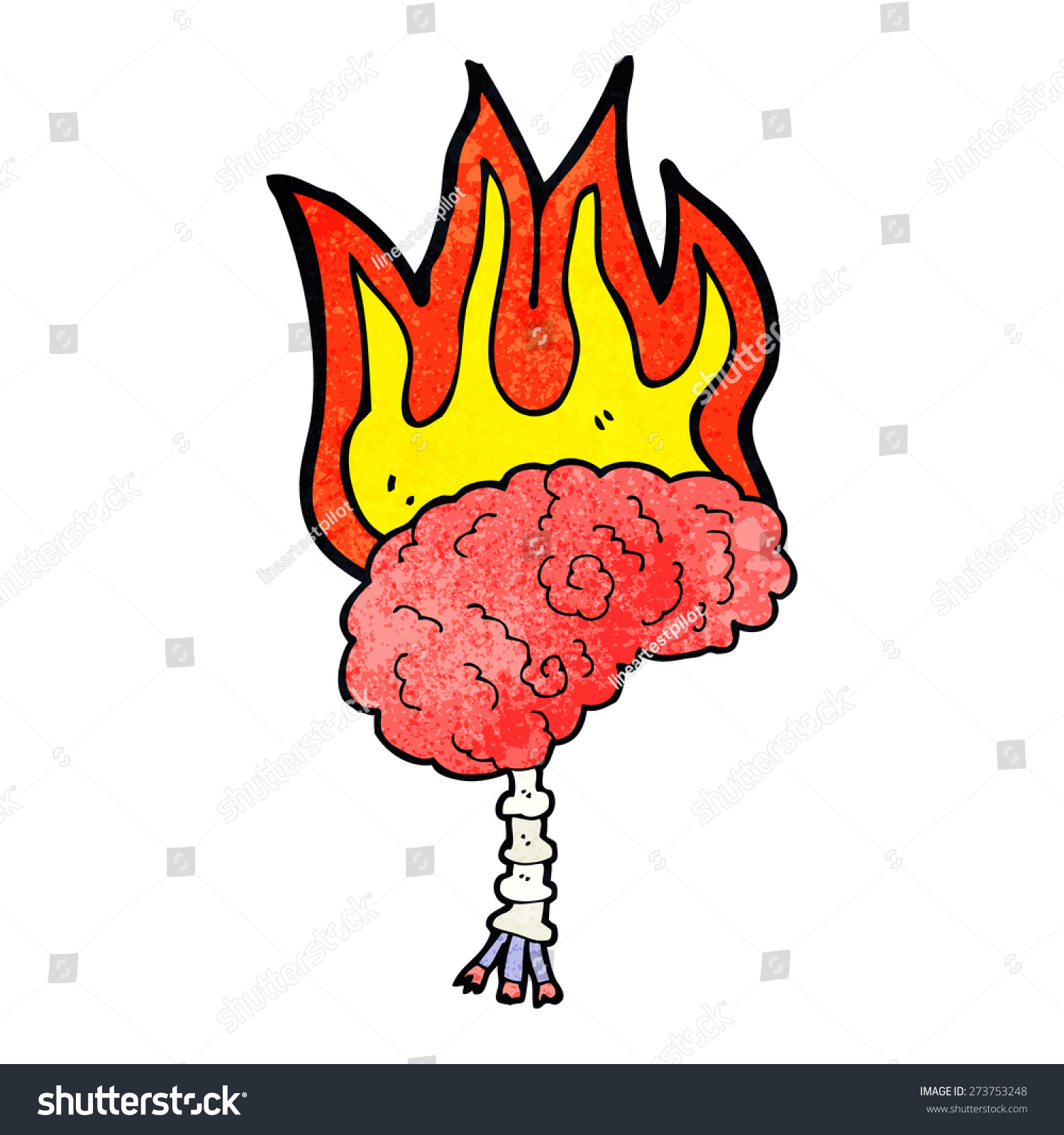 Cartoon Brain On Fire Stock Vector (Royalty Free) 273753248