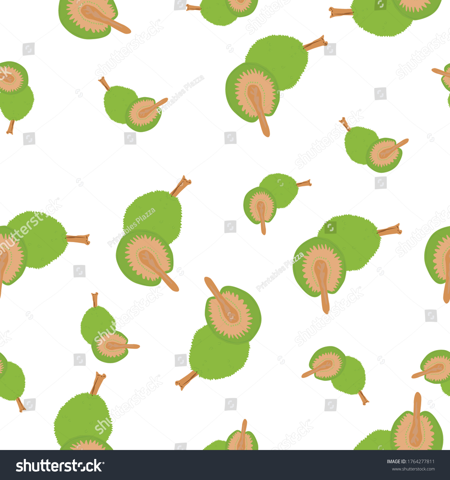 Cartoon Breadfruit Pattern Background Design Graphic Stock Vector ...
