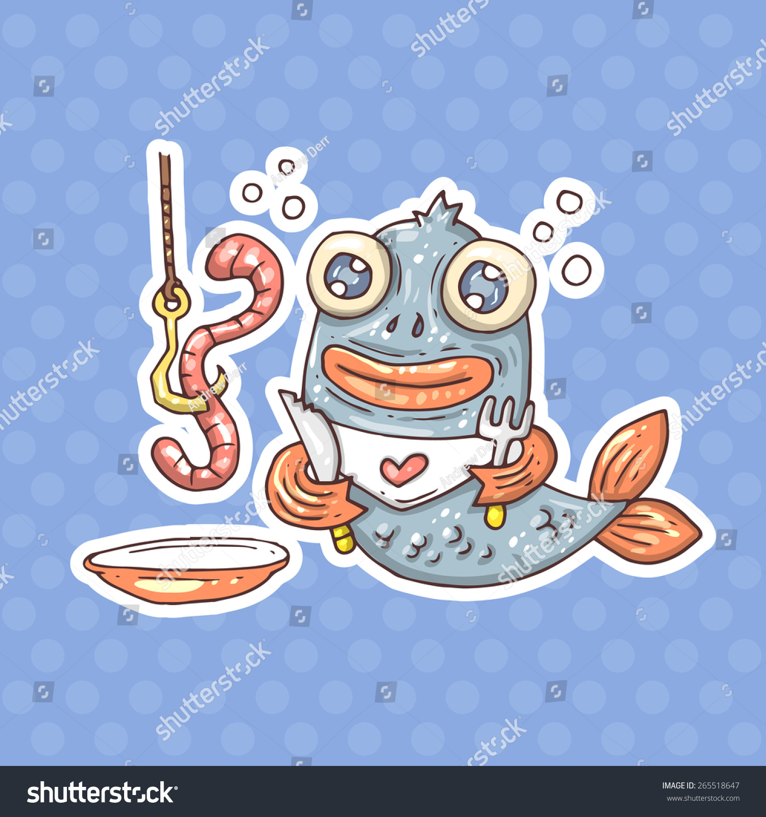 Cartoon Breakfast Fish Stock Vector (Royalty Free) 265518647