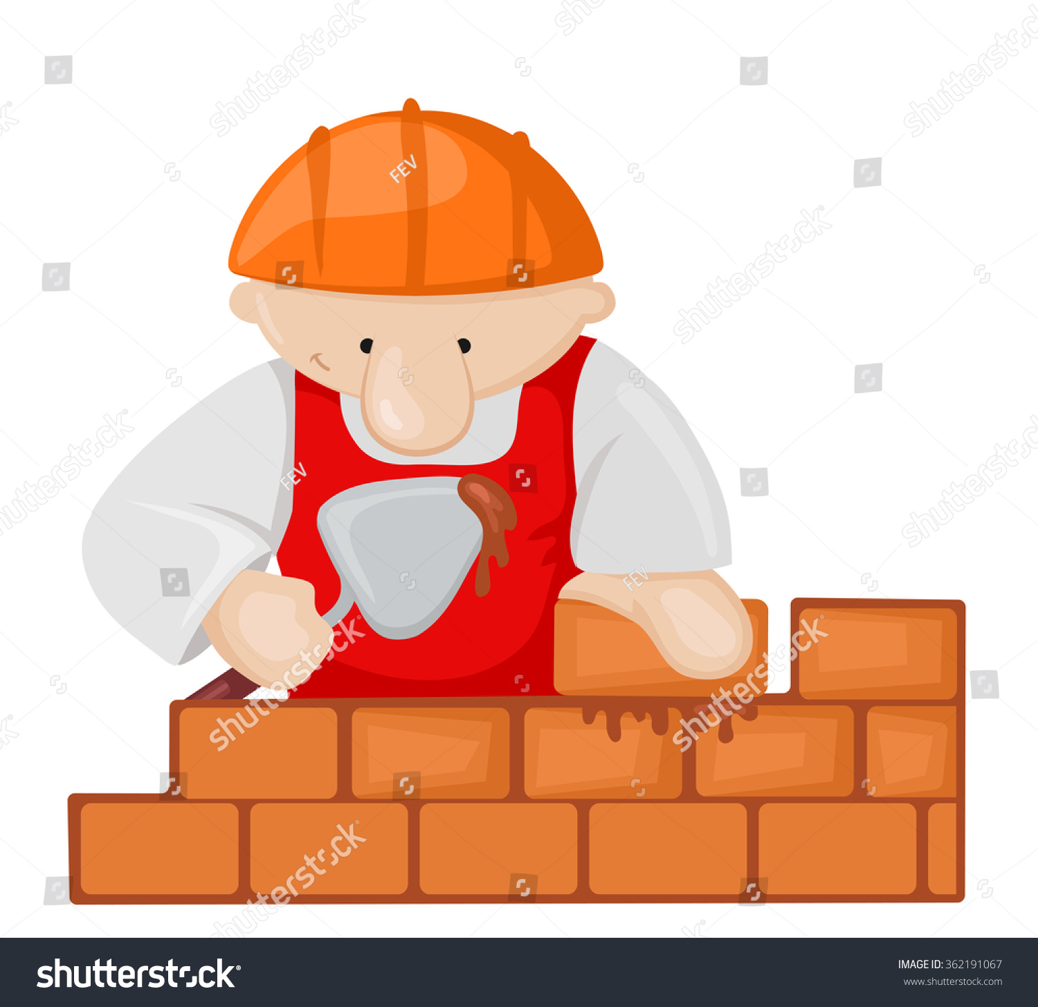 Cartoon Bricklayer Trowel Vector Illustration Stock Vector (Royalty ...