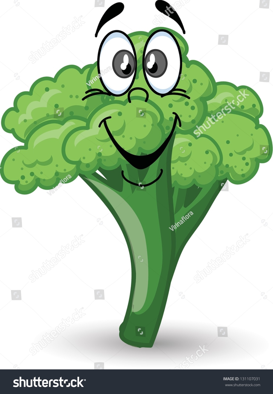 Cartoon Broccoli Stock Vector (Royalty Free) 131107031