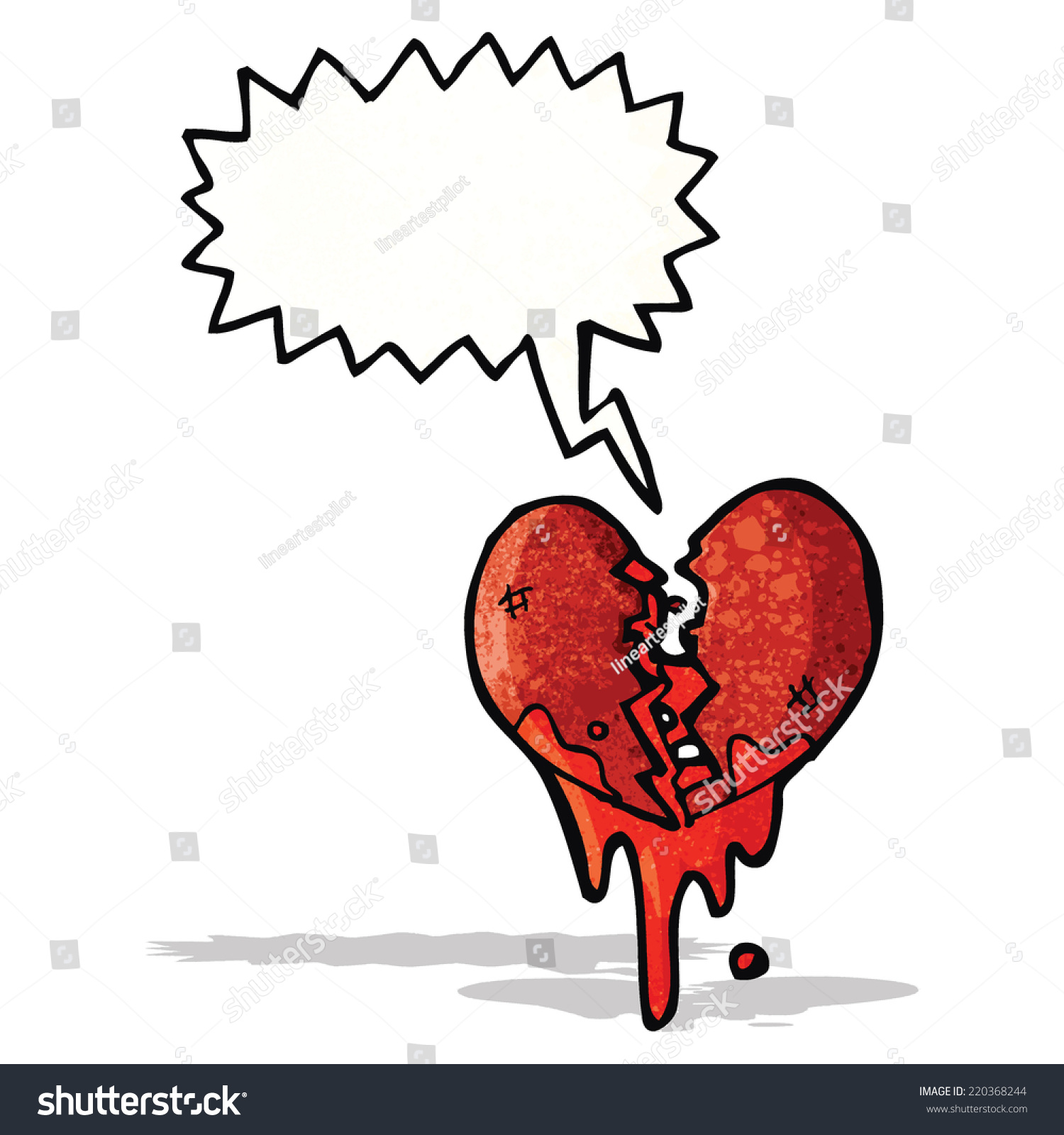 Cartoon Broken Heart Stock Vector (Royalty Free) 220368244