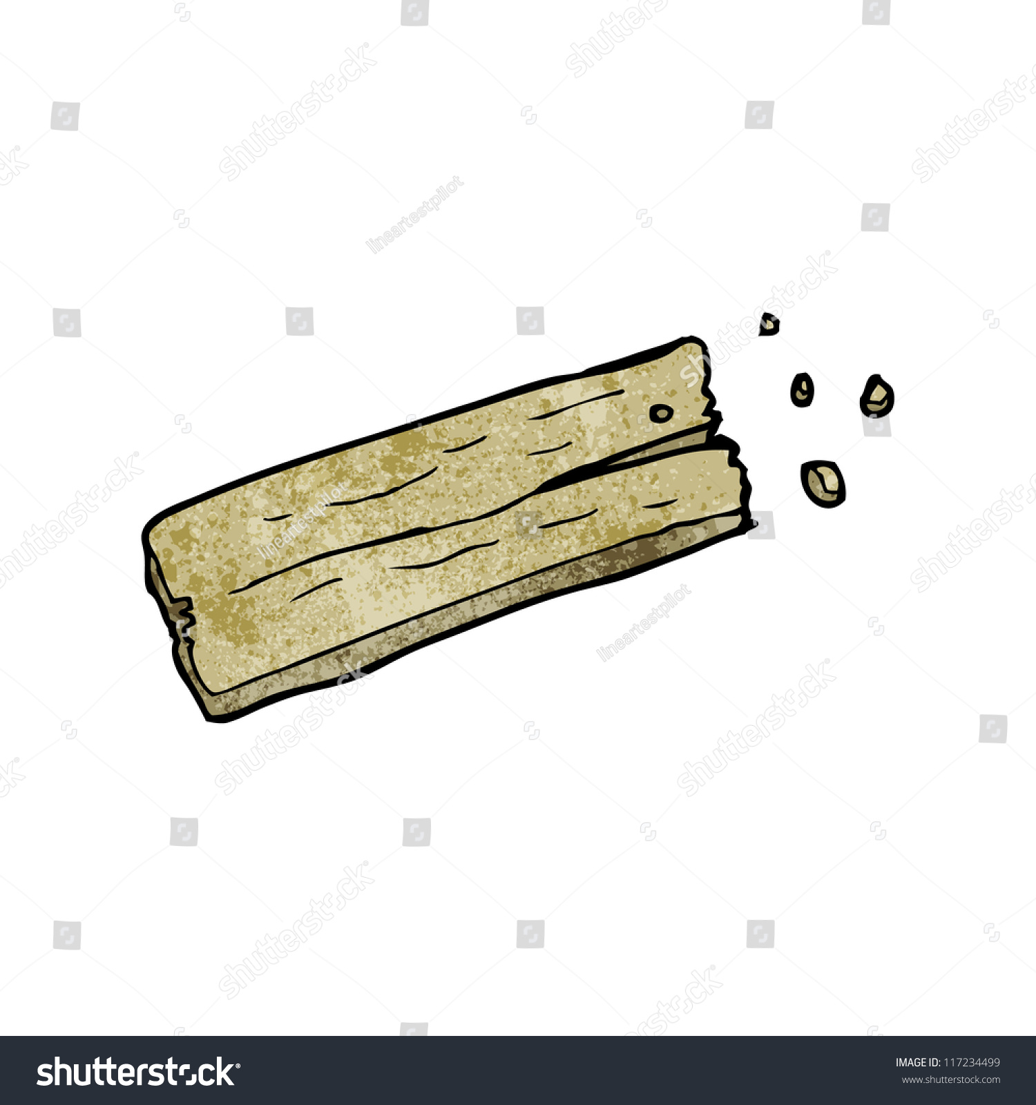 Cartoon Broken Old Plank Stock Vector (Royalty Free) 117234499