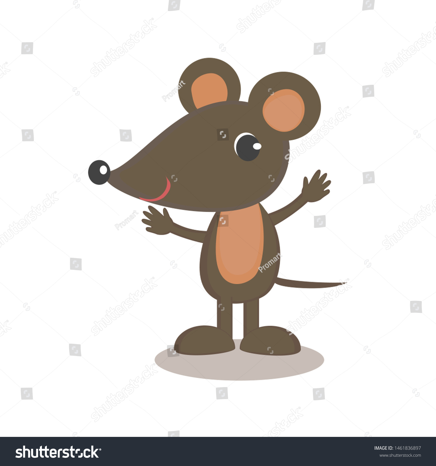 Cartoon Brown Rat Character Vector Stock Vector (Royalty Free ...