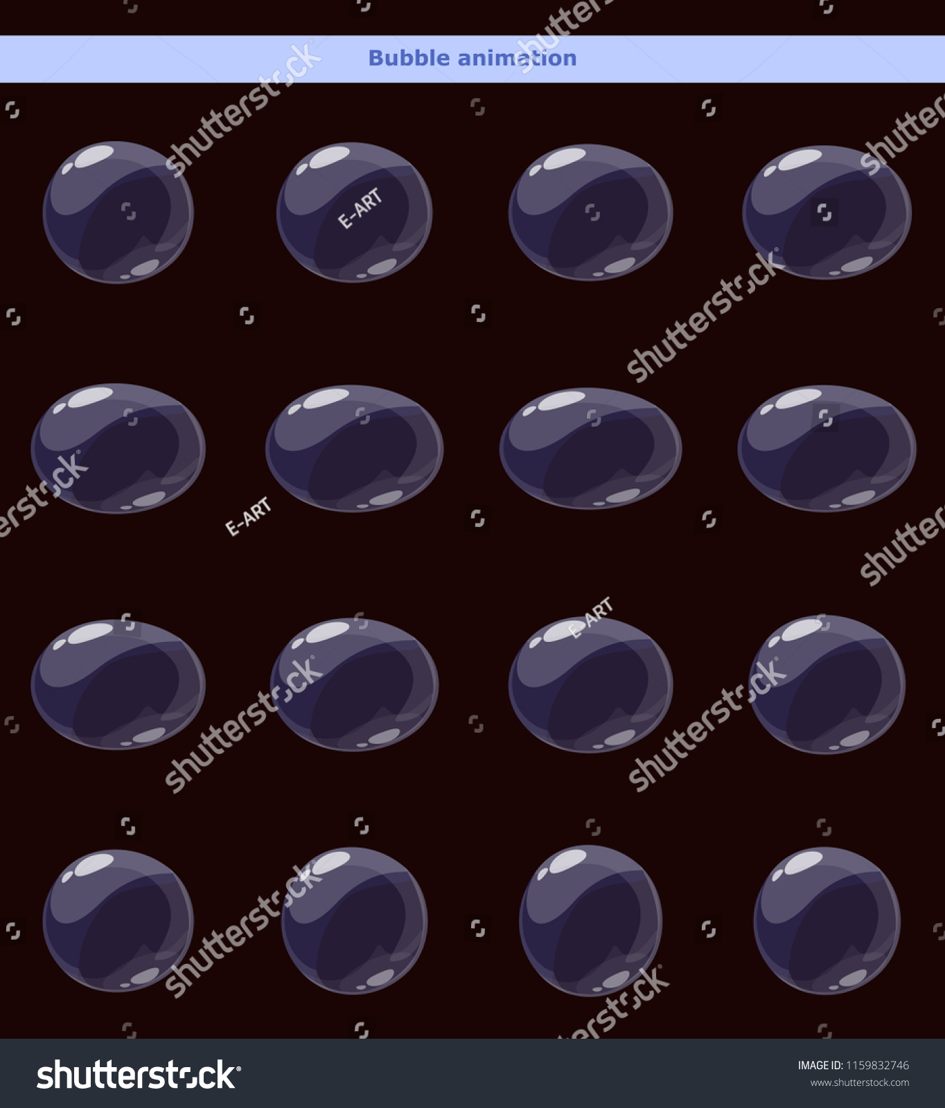 Cartoon Bubble Animation Frames Game Video Stock Vector (Royalty Free ...