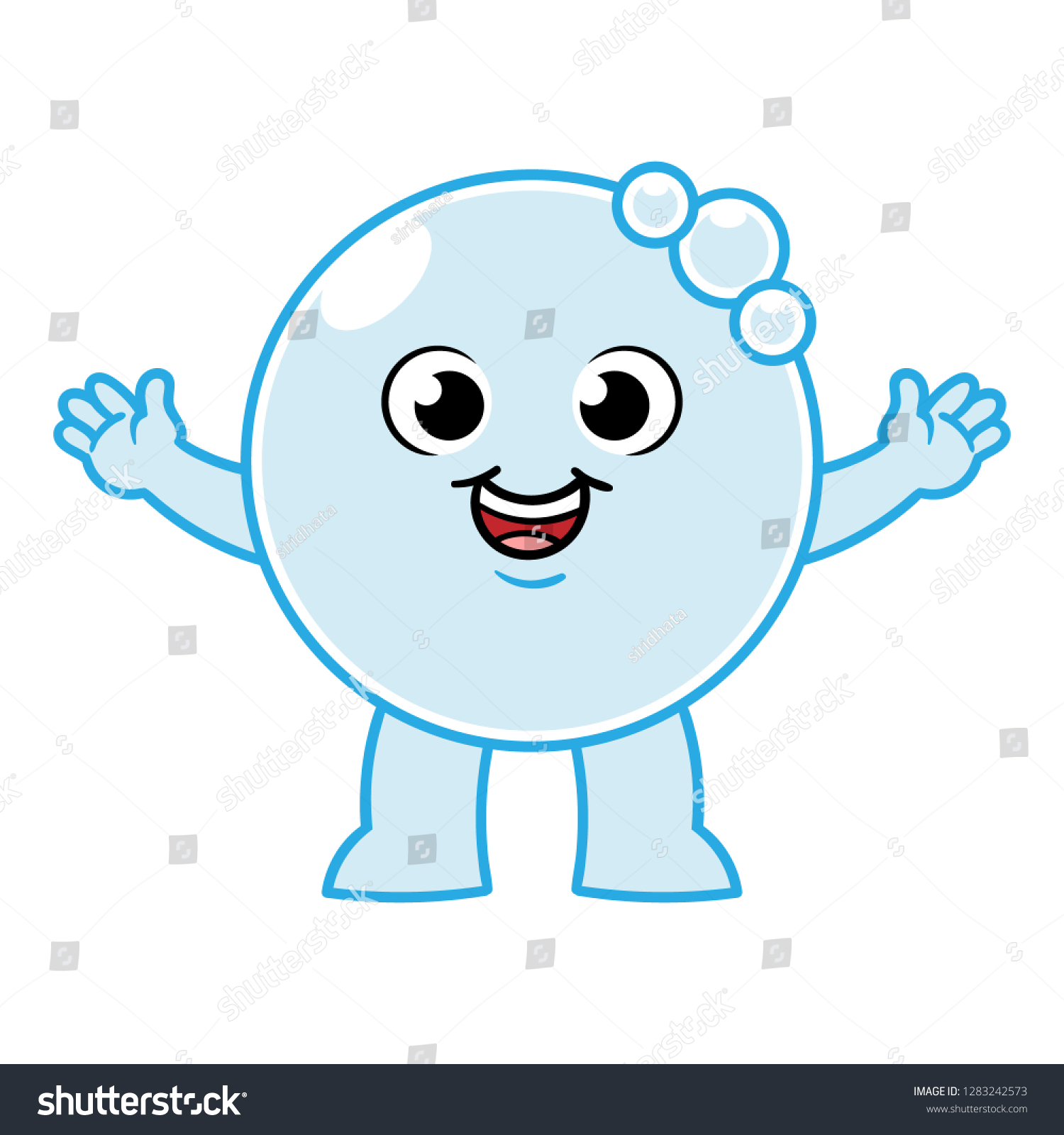 Cartoon Bubble Character: vector de stock (libre de regalías ...