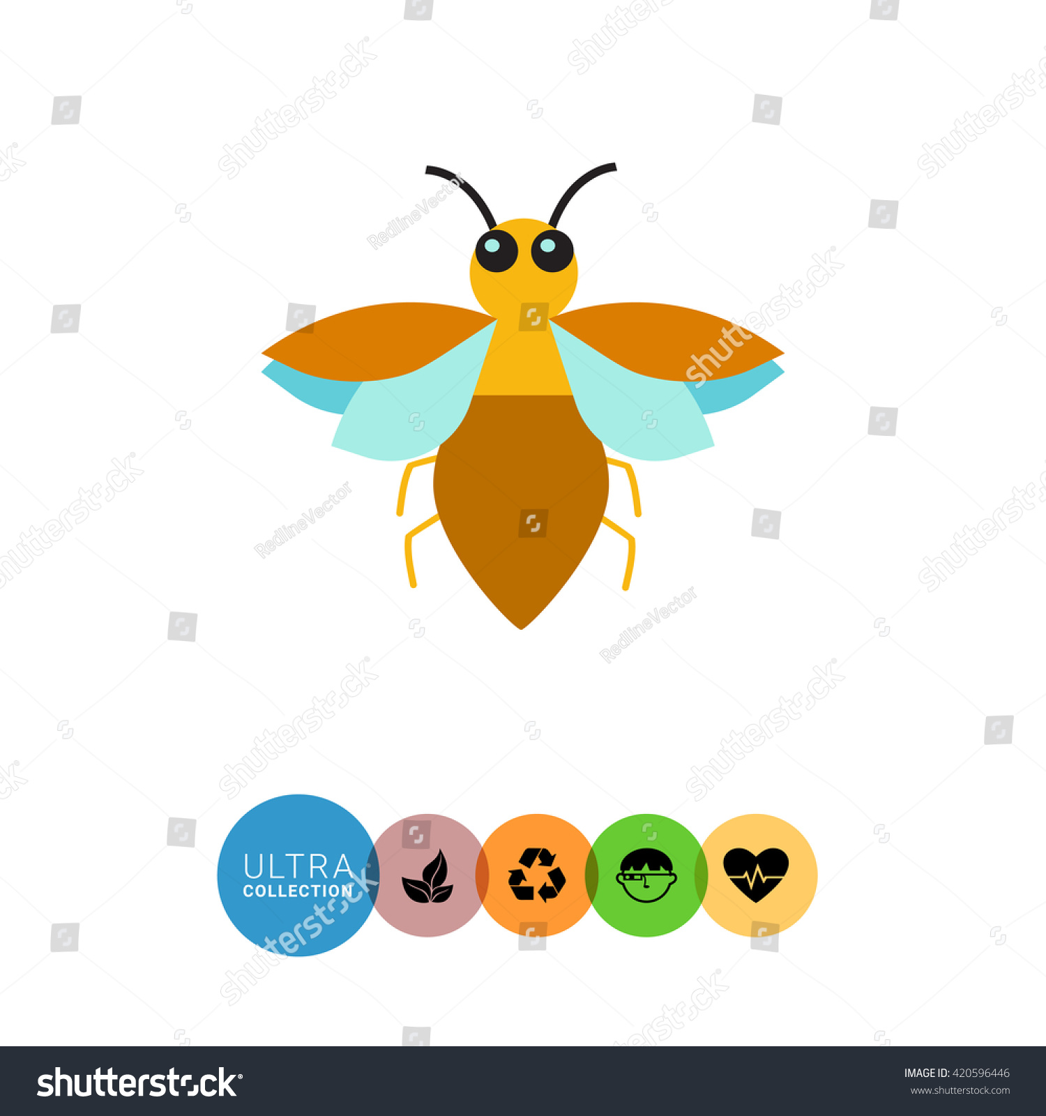 Cartoon Bug Icon: vector de stock (libre de regalías) 420596446 ...
