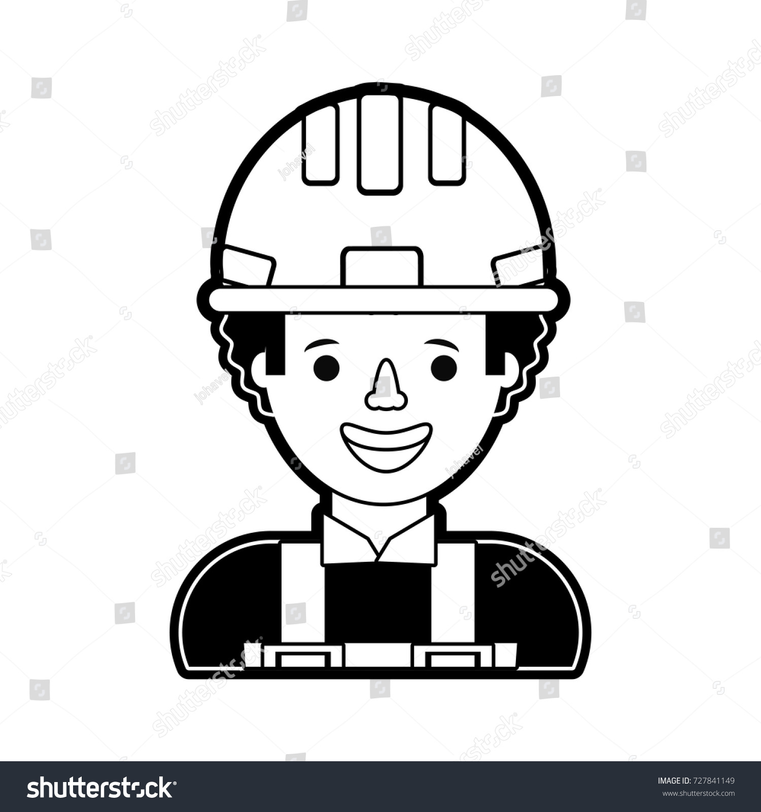Cartoon Builder Man Icon Stock Vector (Royalty Free) 727841149