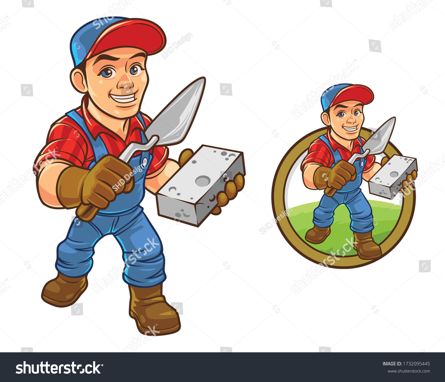 Cartoon Builder Professional Mascot Logo: เวกเตอร์สต็อก (ปลอดค่า ...