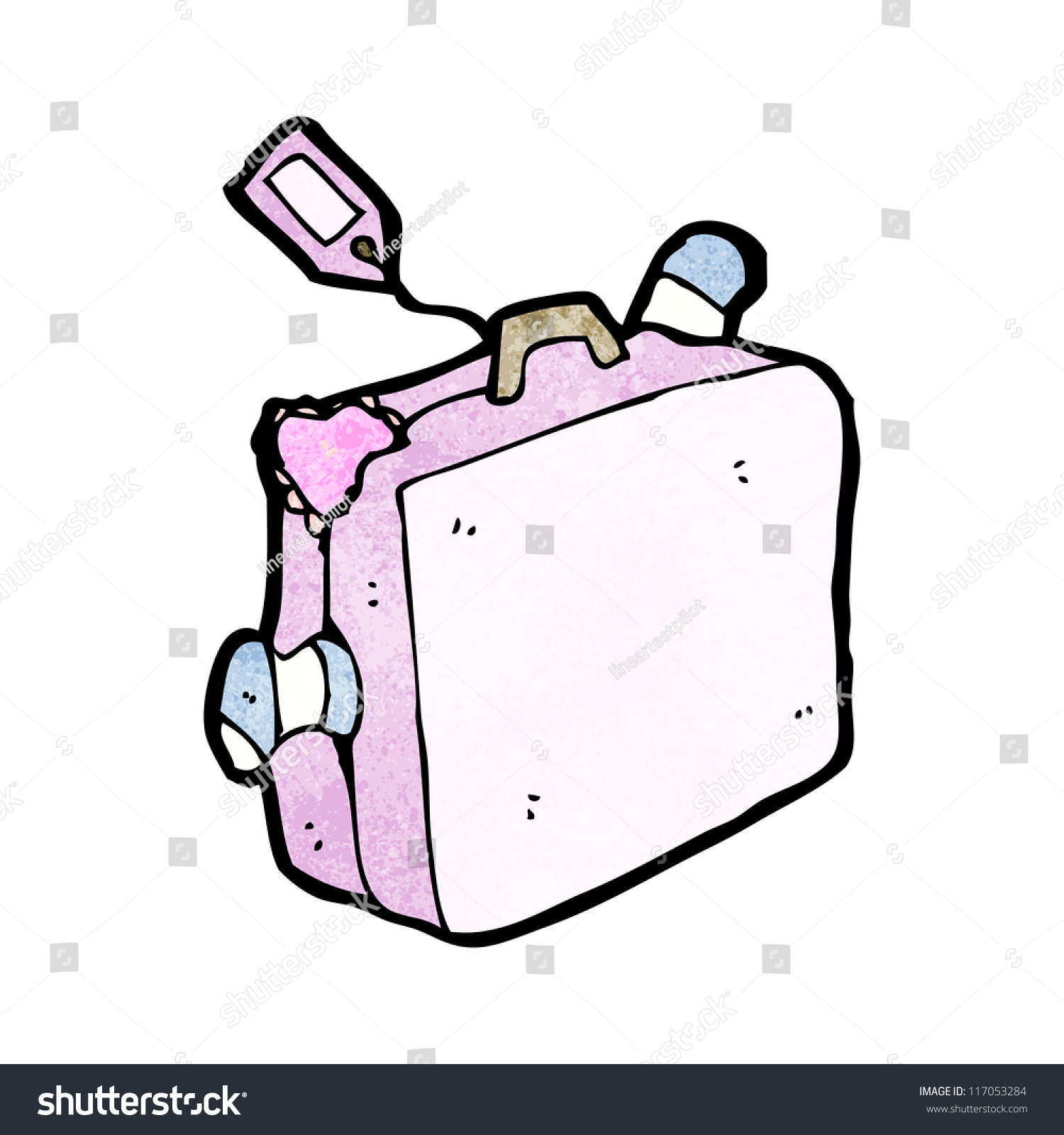 Cartoon Bulging Suitcase Stock Vector (Royalty Free) 117053284