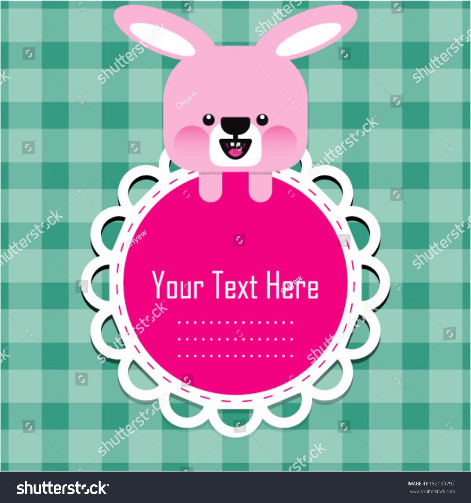 Cartoon Bunny Frame Vector Illustration Stock Vector (Royalty Free ...