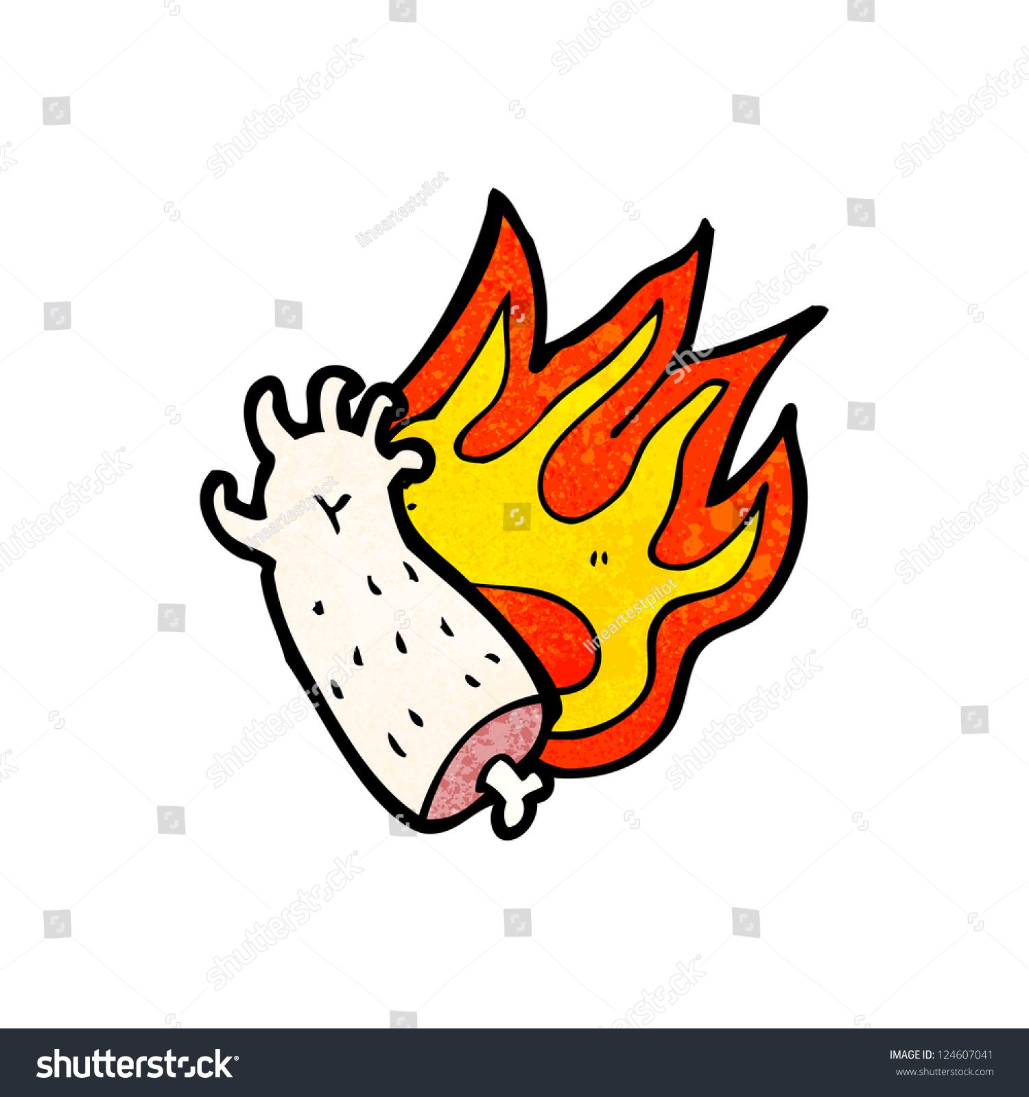 Cartoon Burning Arm Stock Vector (Royalty Free) 124607041 | Shutterstock