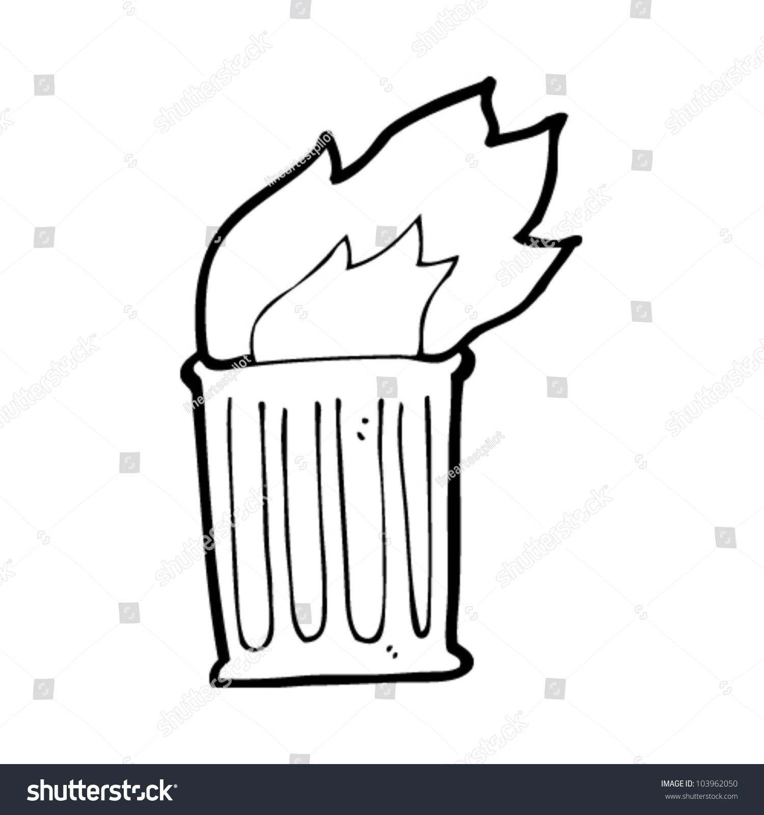 Cartoon Burning Garbage Can Stock Vector (Royalty Free) 103962050