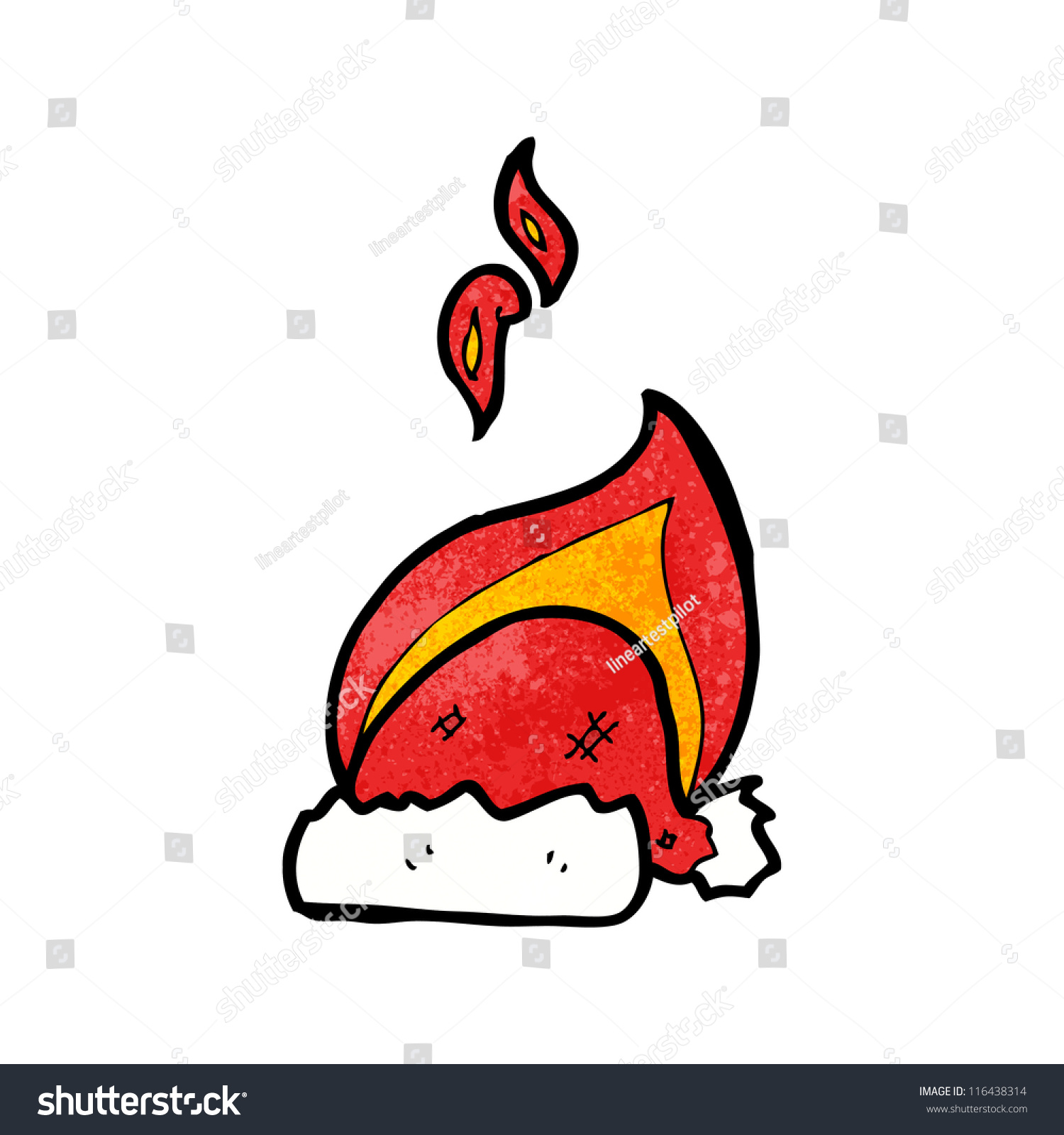 Cartoon Burning Santa Hat Stock Vector 116438314 - Shutterstock