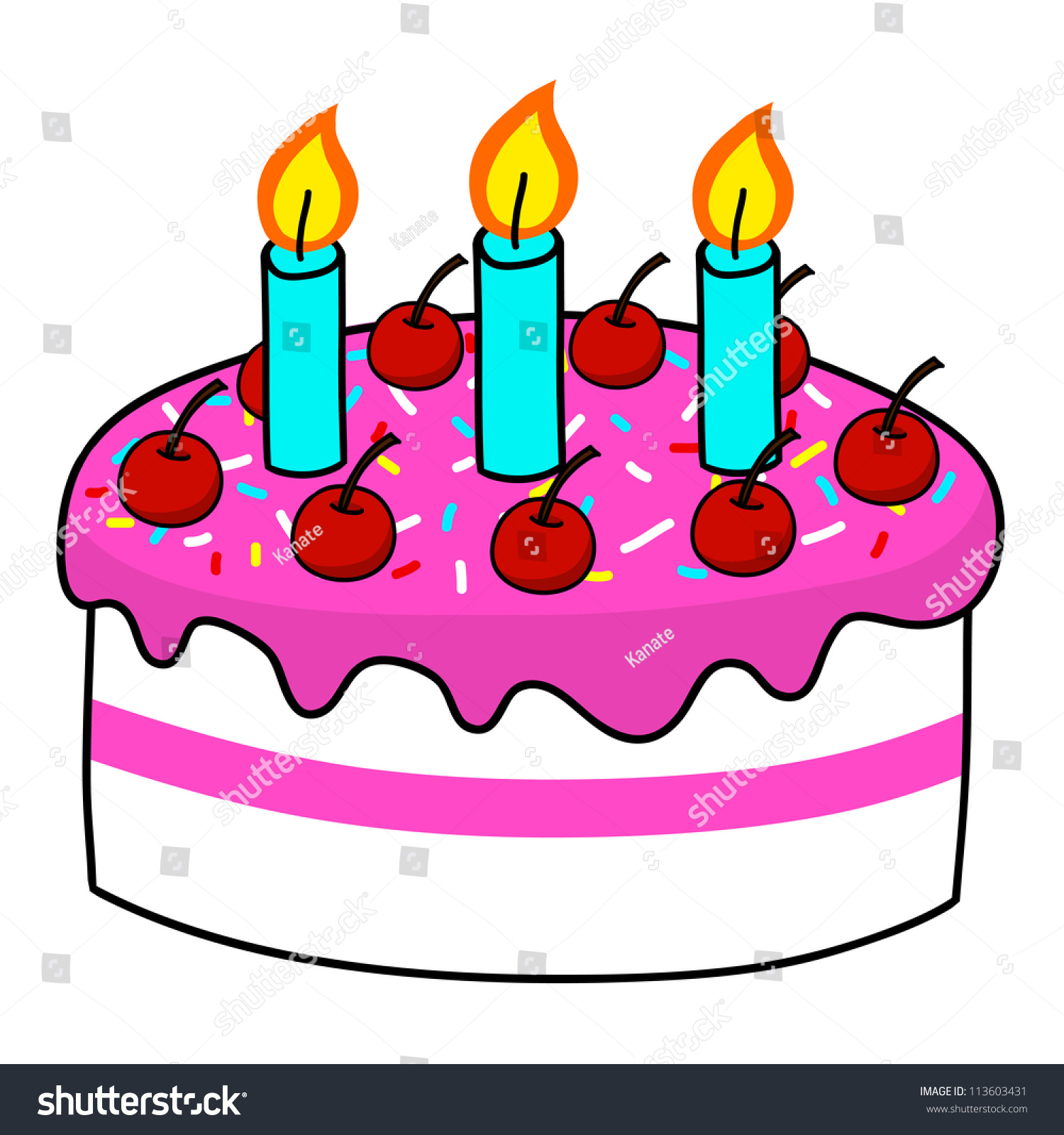 Cartoon Cake Hand Drawing Vector: vector de stock (libre de regalías ...