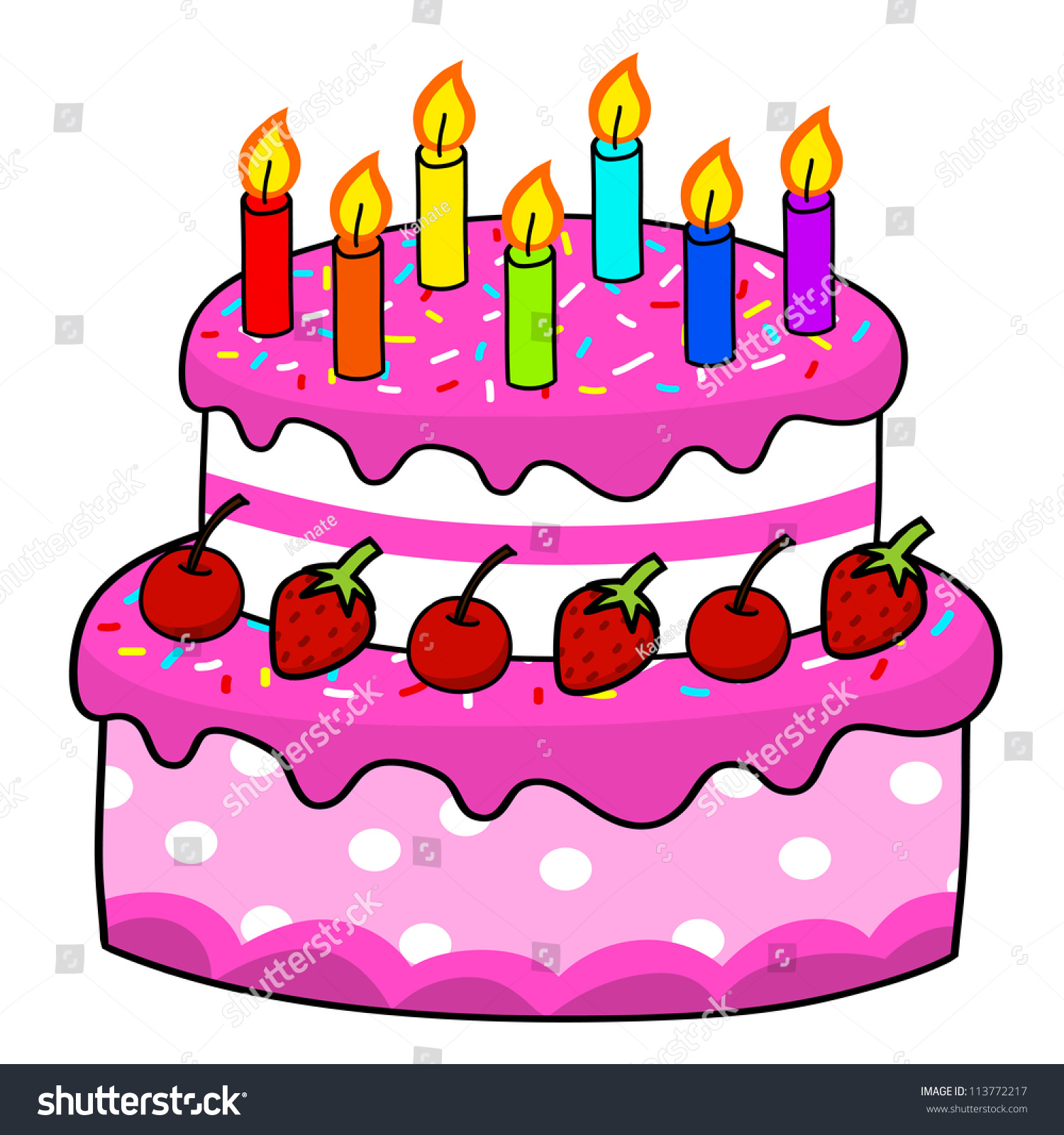 Cartoon Cake Hand Drawing Vector Stock Vector 113772217 - Shutterstock
