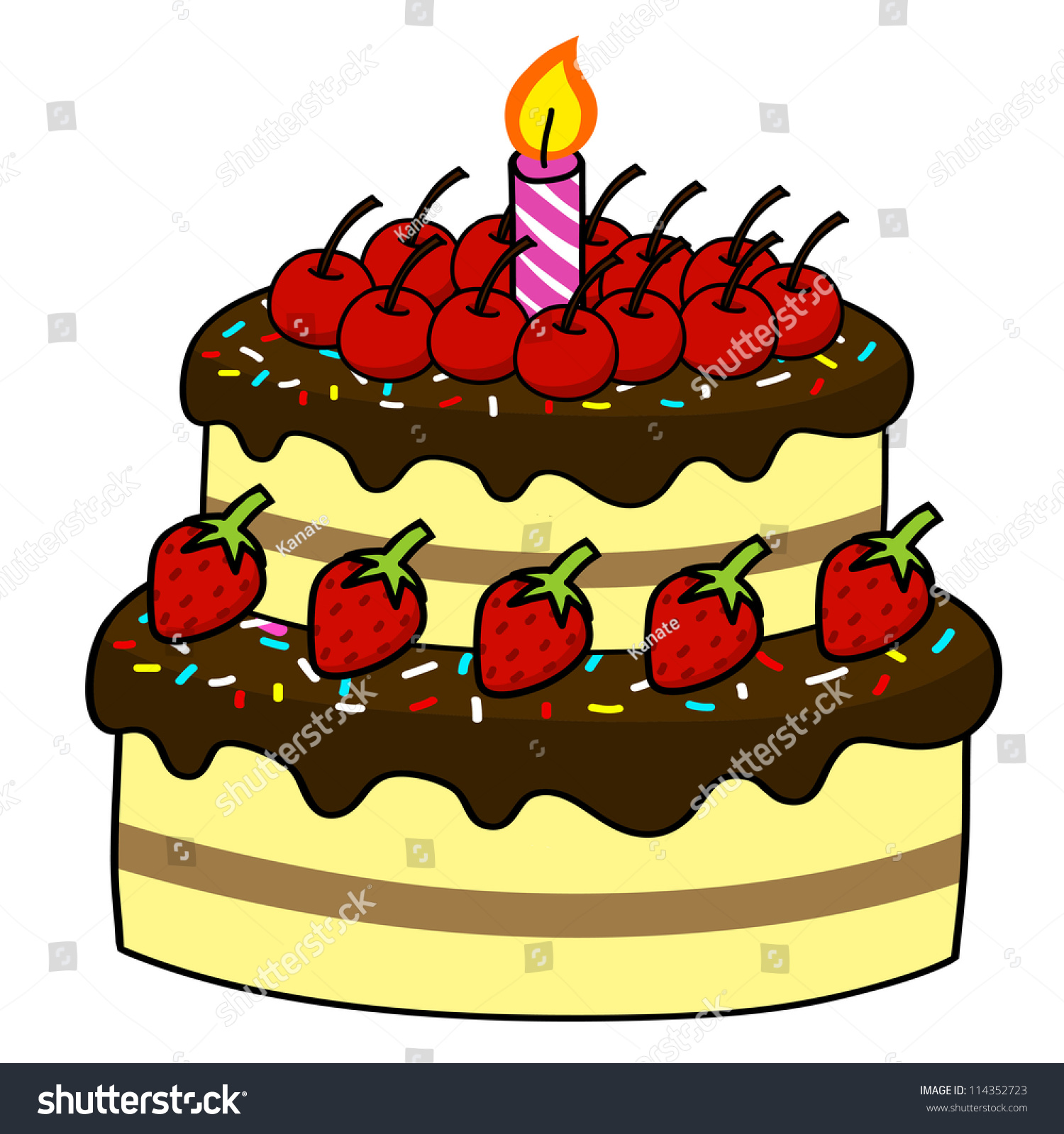 Cartoon Cake Hand Drawing Vector Stock Vector (Royalty Free) 114352723 ...