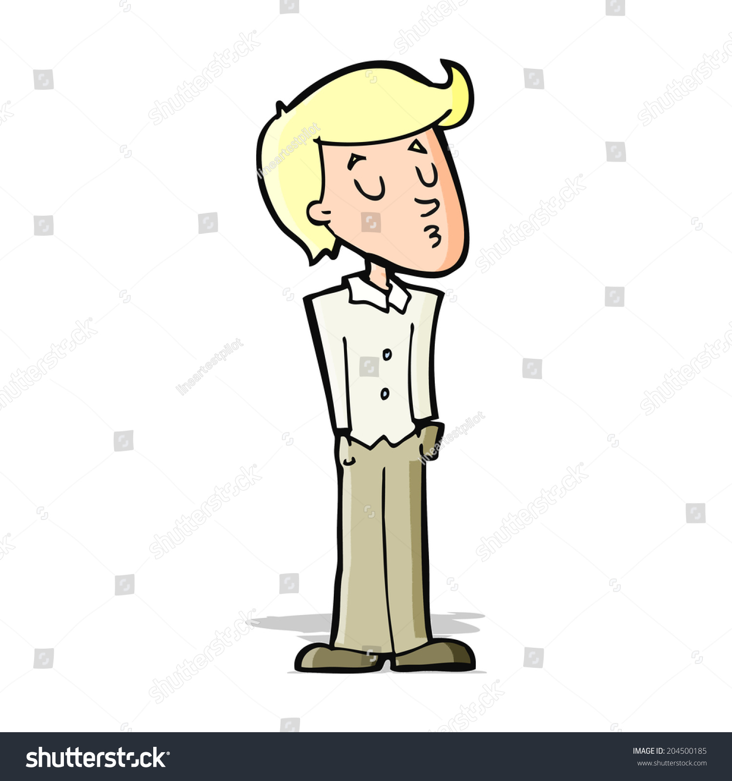 Cartoon Calm Man Stock Vector (Royalty Free) 204500185