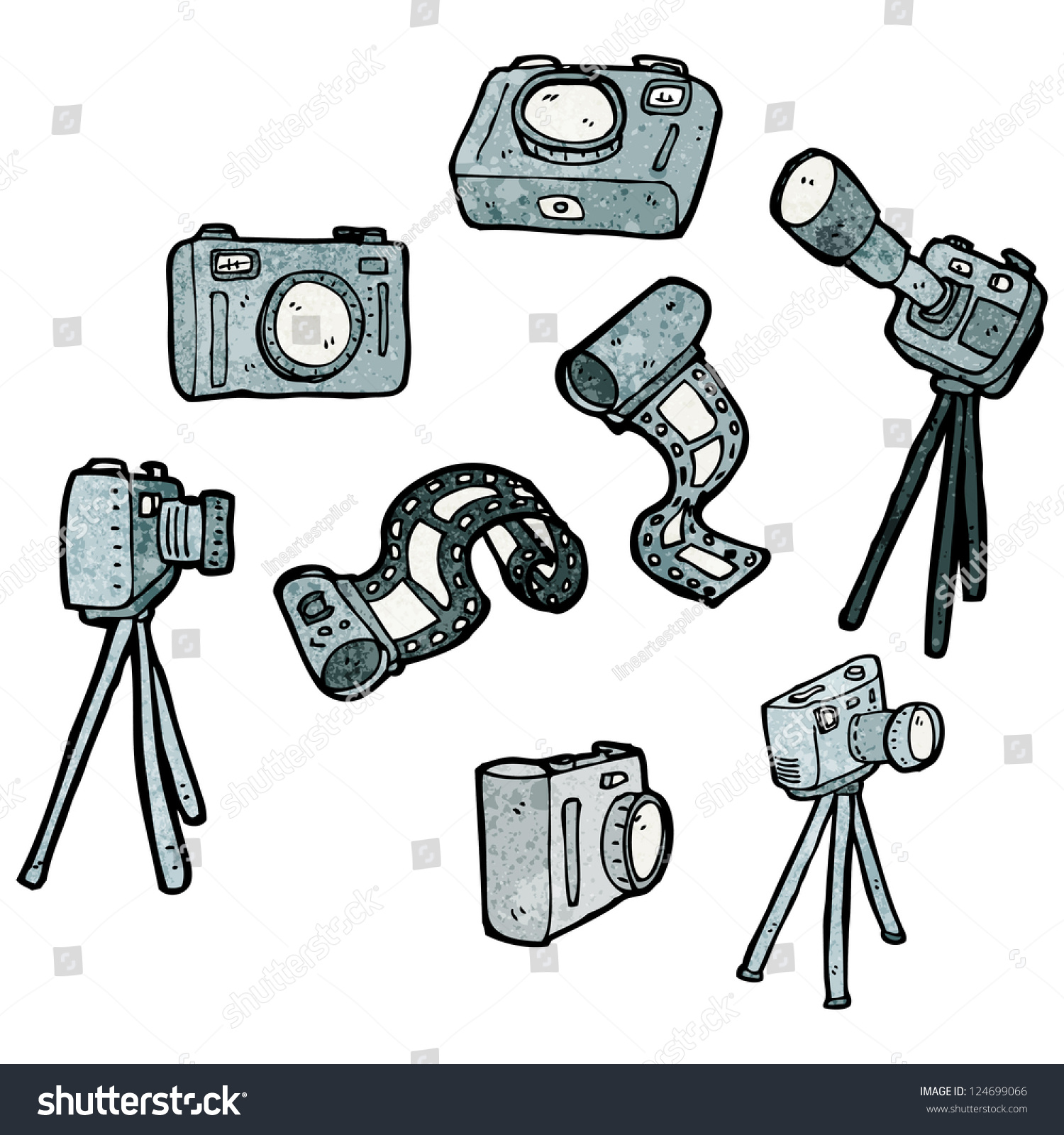 Cartoon Cameras Stock Vector (Royalty Free) 124699066