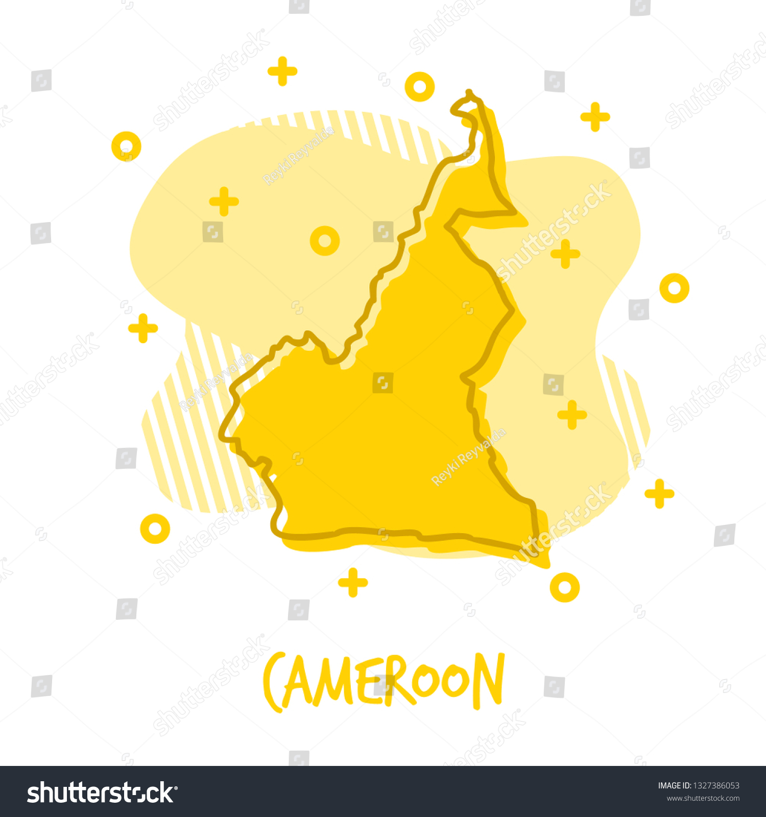 Cartoon Cameroon Map Stock Vector (Royalty Free) 1327386053 | Shutterstock