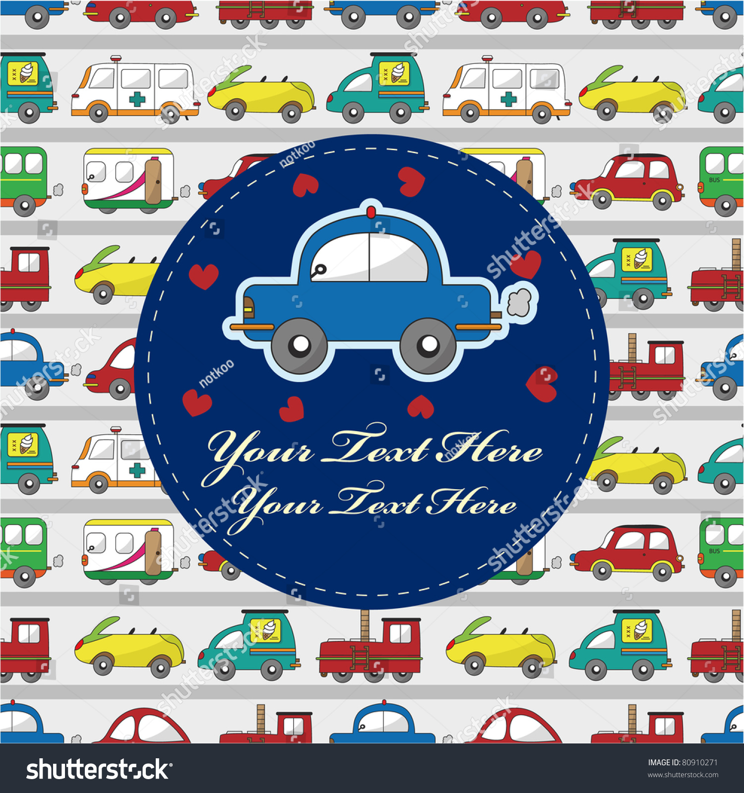 Cartoon Car Card Stock Vector (Royalty Free) 80910271 | Shutterstock