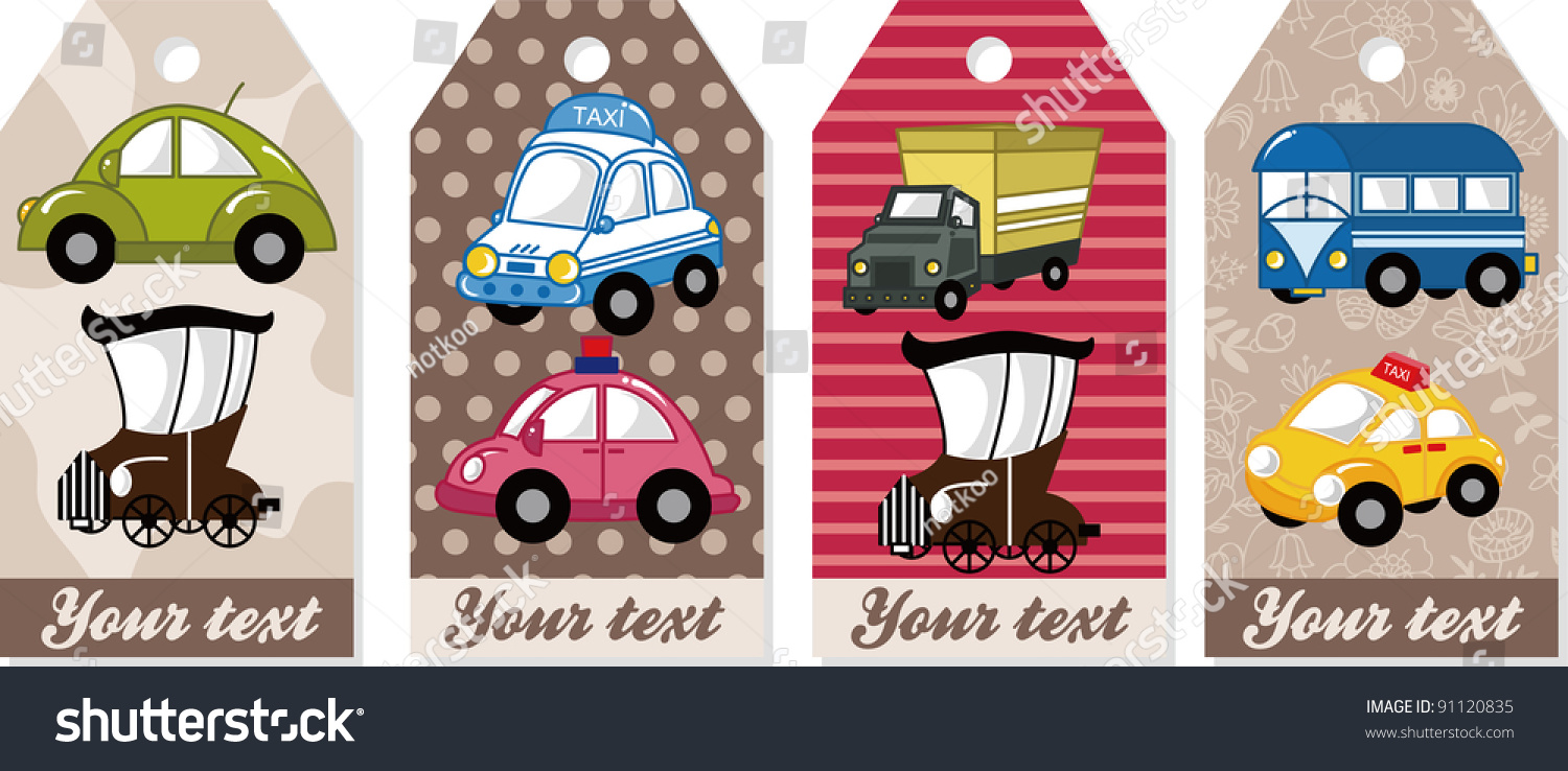 Cartoon Car Card Stock Vector (Royalty Free) 91120835