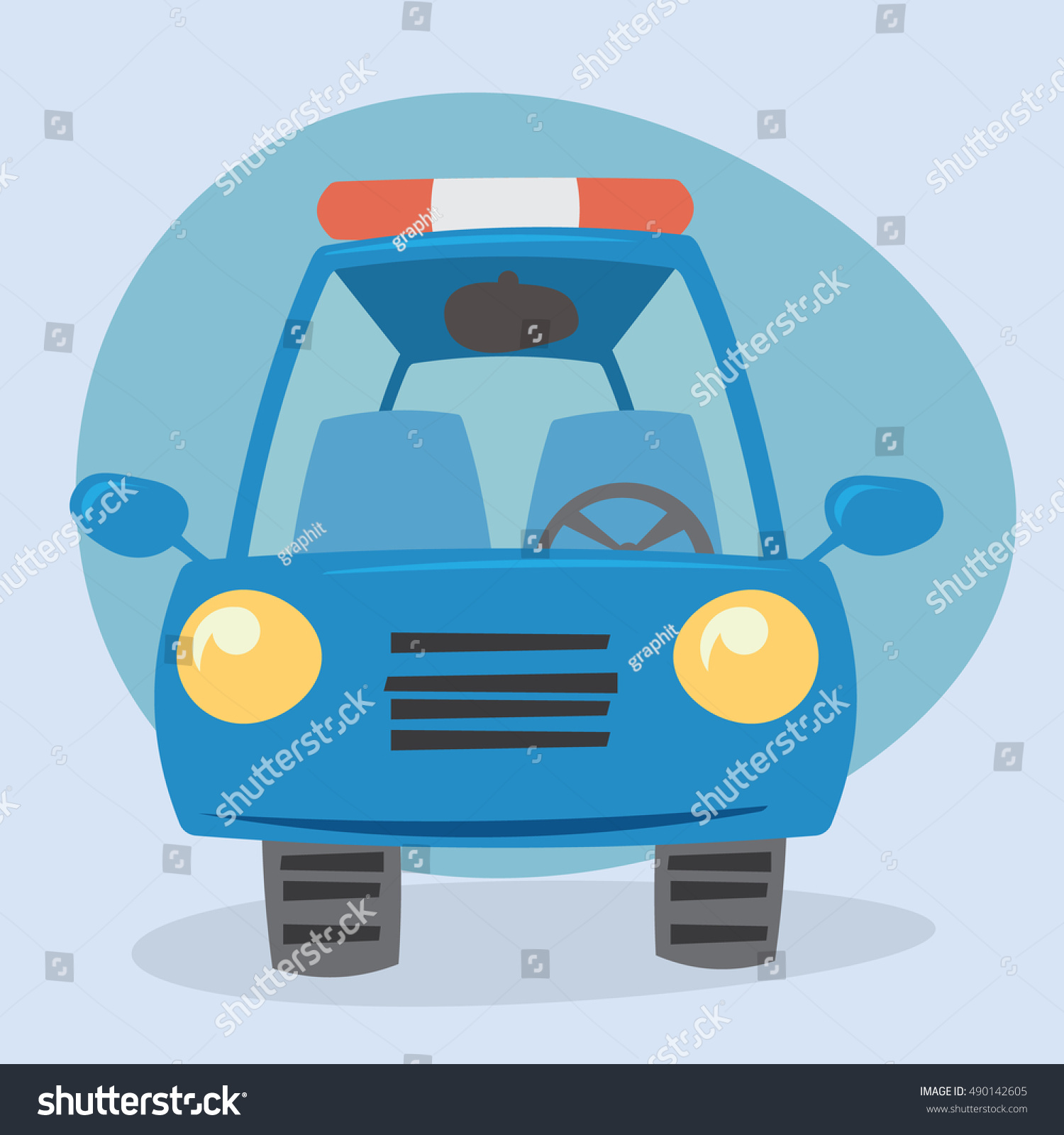 Cartoon Car Front View Stock Vector (Royalty Free) 490142605 | Shutterstock