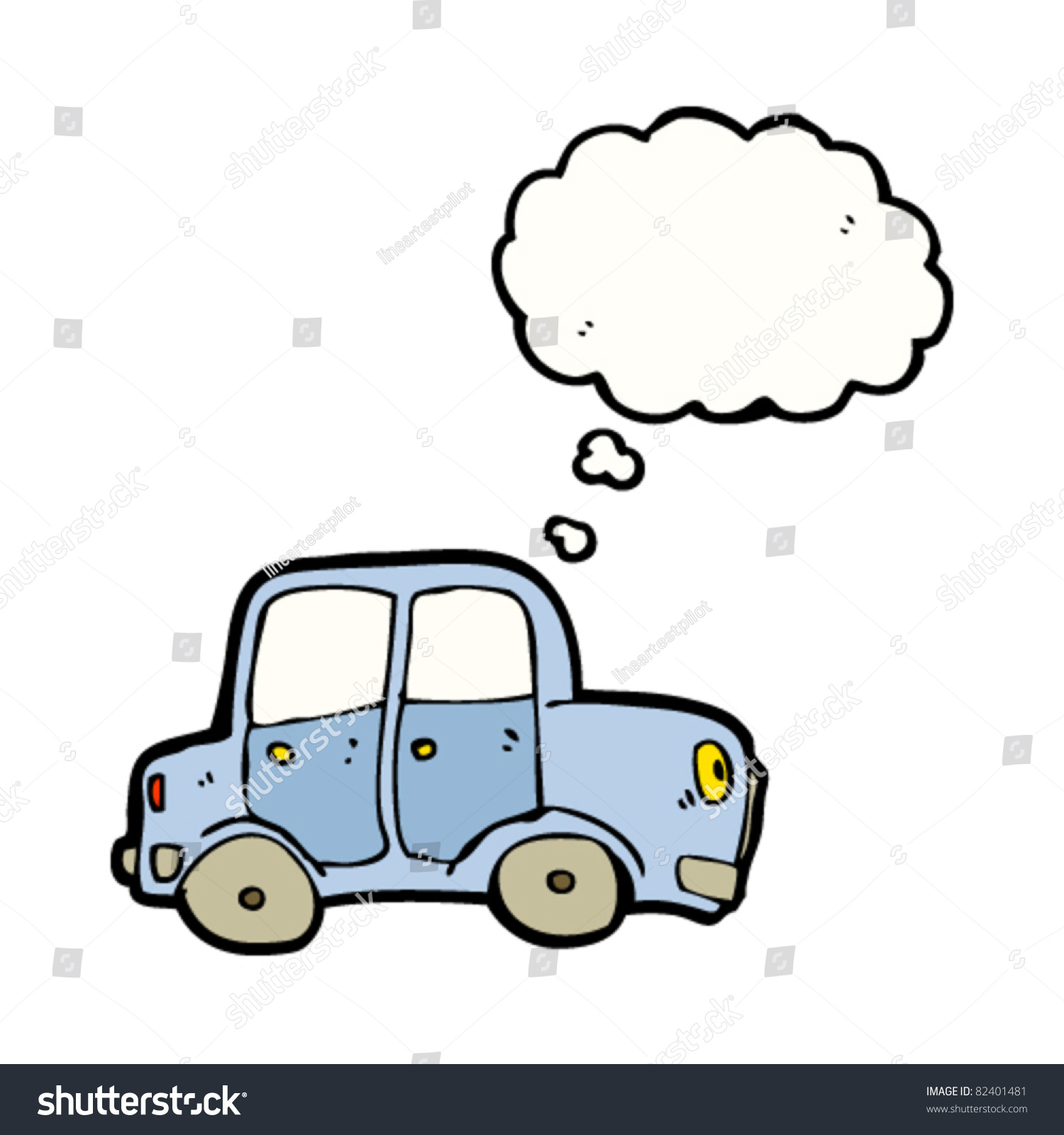 Cartoon Car Thinking Stock Vector (Royalty Free) 82401481