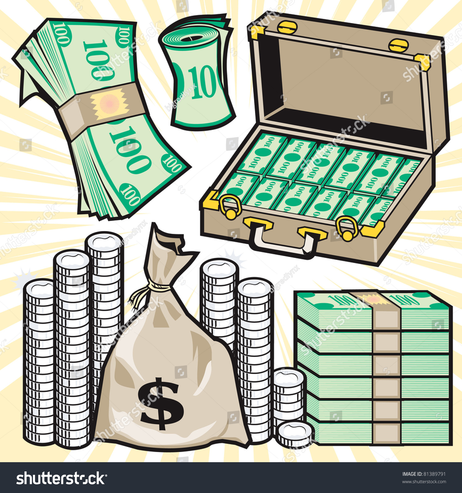 Cartoon Cash Stock Vector 81389791 : Shutterstock