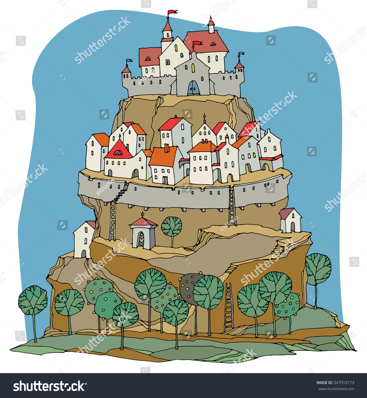 Cartoon Castle Vector Illustration Stock Vector (Royalty Free) 347010173