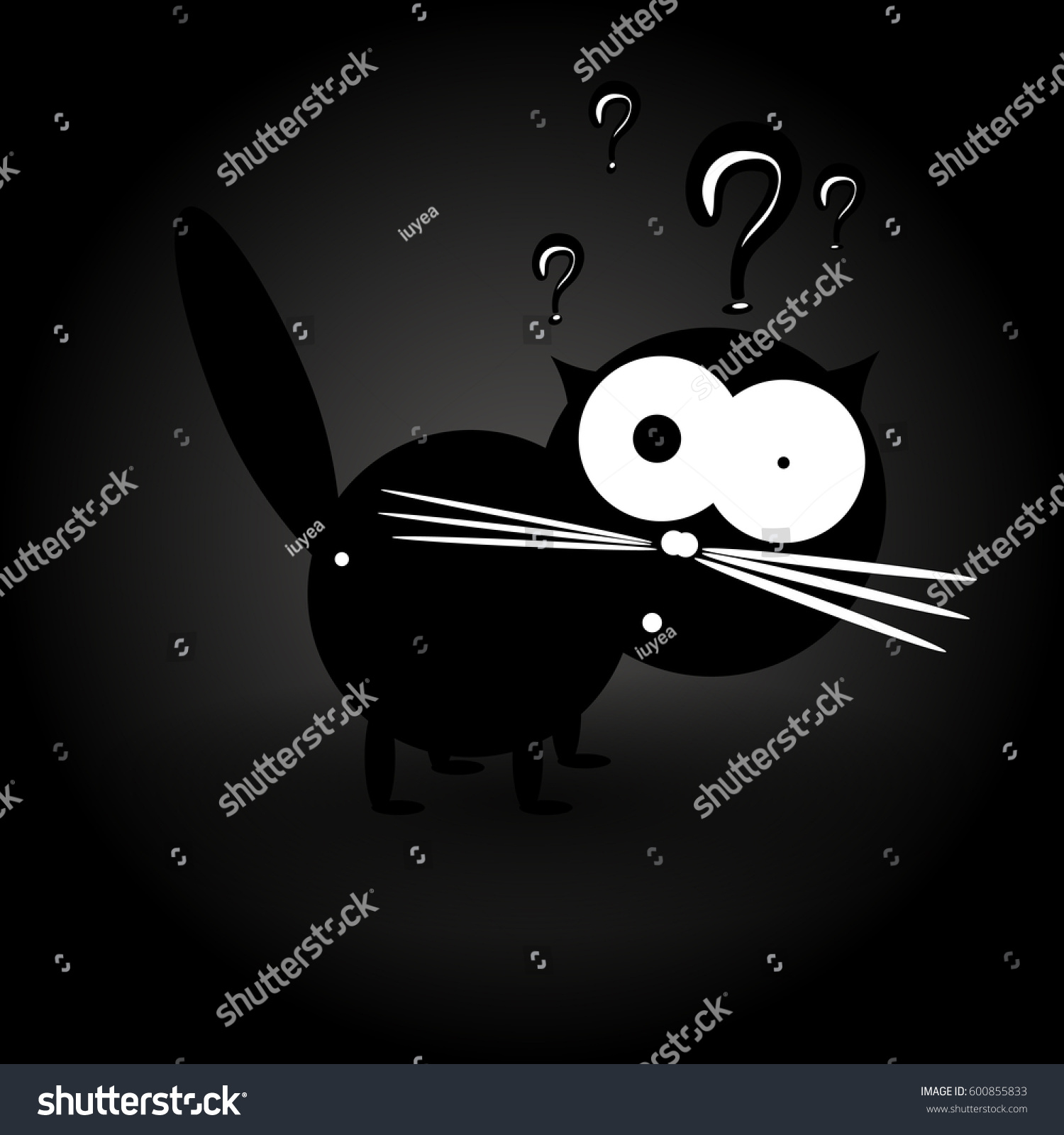 Cartoon Cat Question Marks Vector Illustration: vetor stock (livre de ...