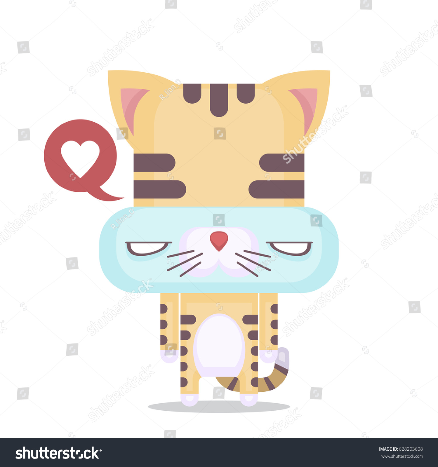 Vektor Stok Cartoon Cat Character Vector (Tanpa Royalti) 628203608 ...