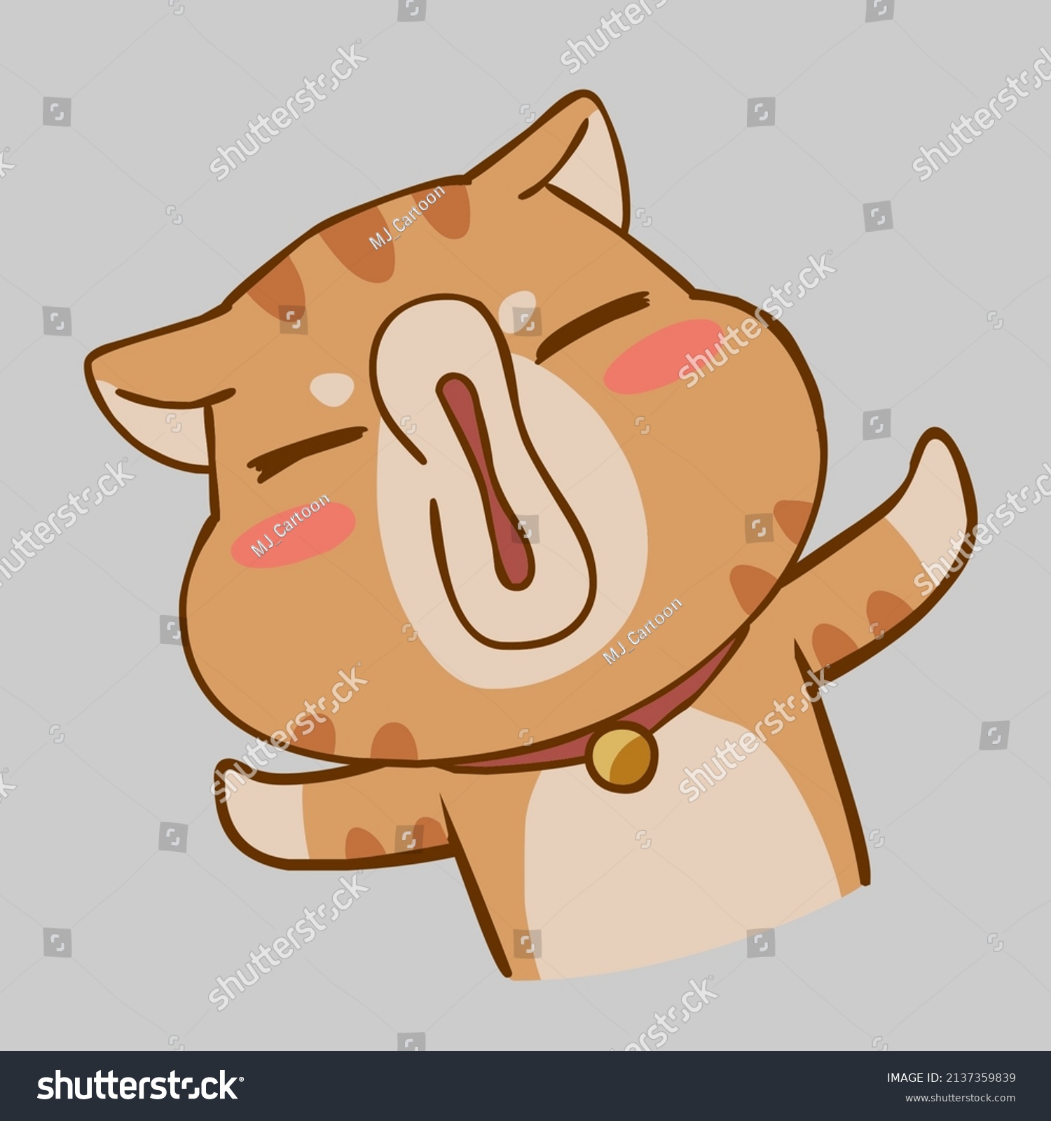 Cartoon Cat Cute Happy Naughty Stock Vector Royalty Free 2137359839 Shutterstock