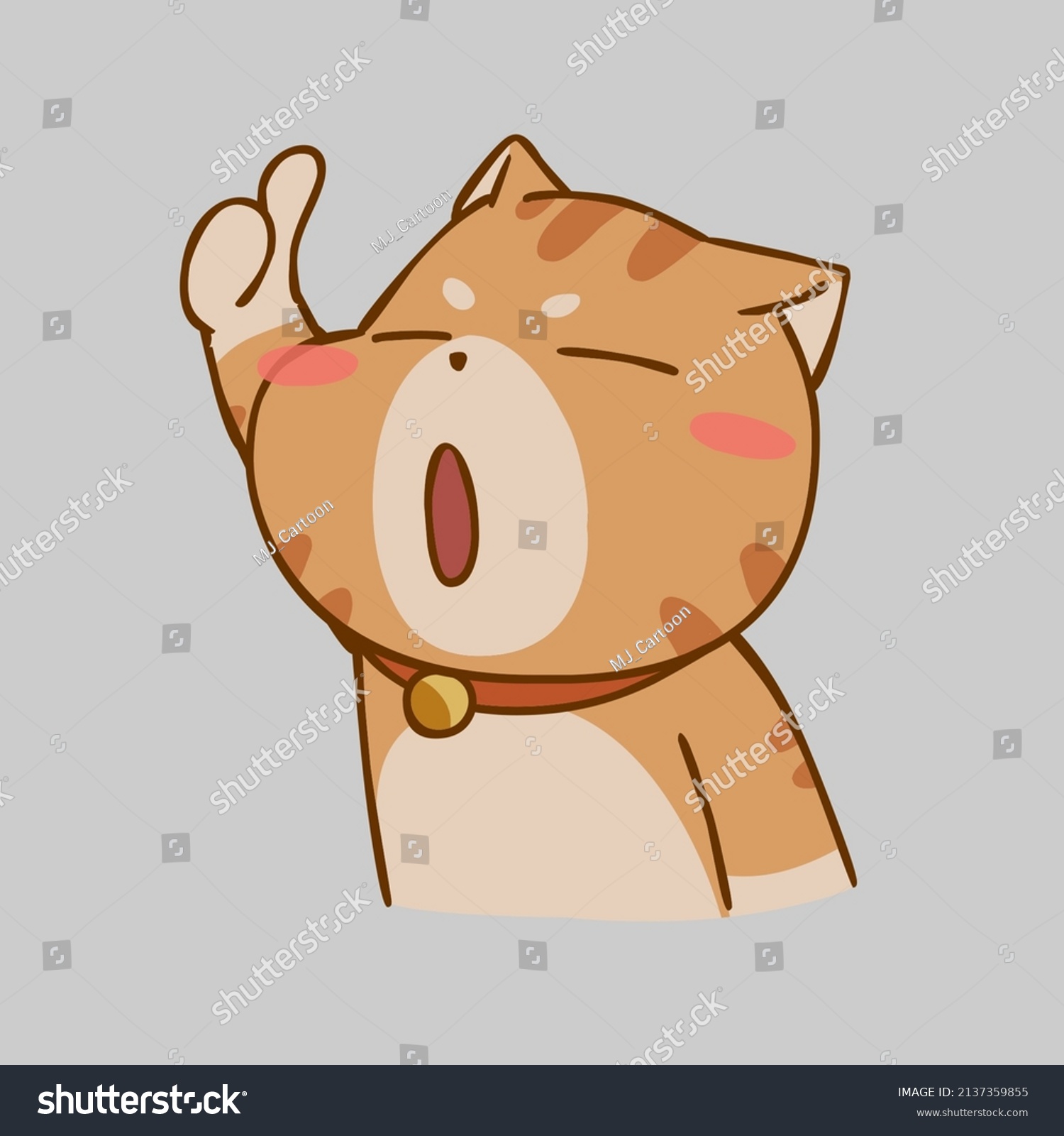Cartoon Cat Cute Happy Naughty Stock Vector Royalty Free 2137359855 Shutterstock