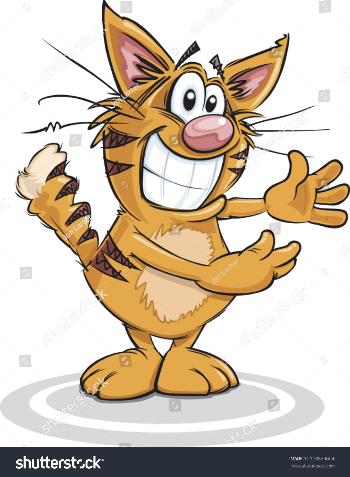 Cartoon Cat Introduces Something Stock Vector (Royalty Free) 118839604 ...