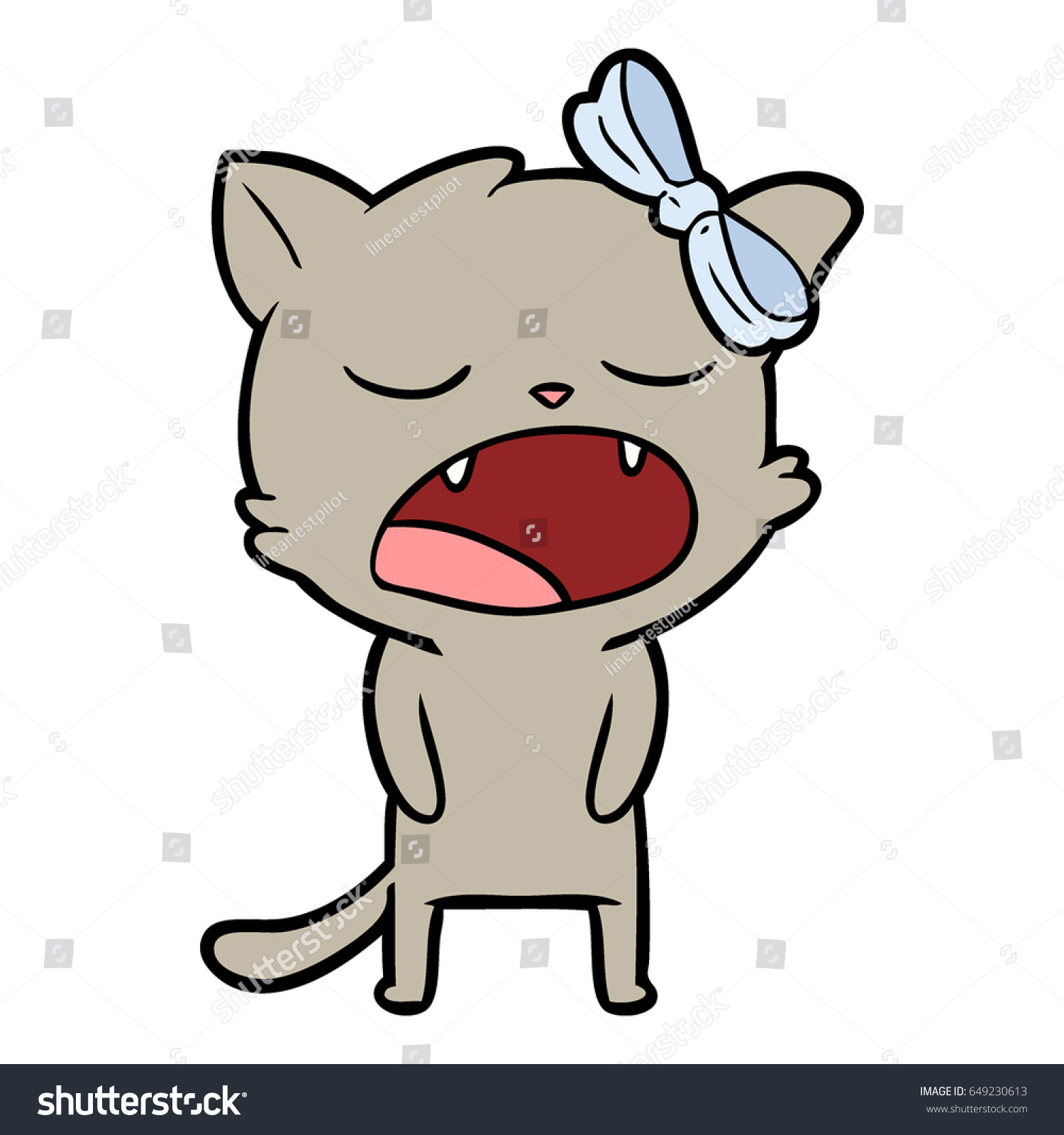 Cartoon Cat Meowing Stock Vector (Royalty Free) 649230613 | Shutterstock