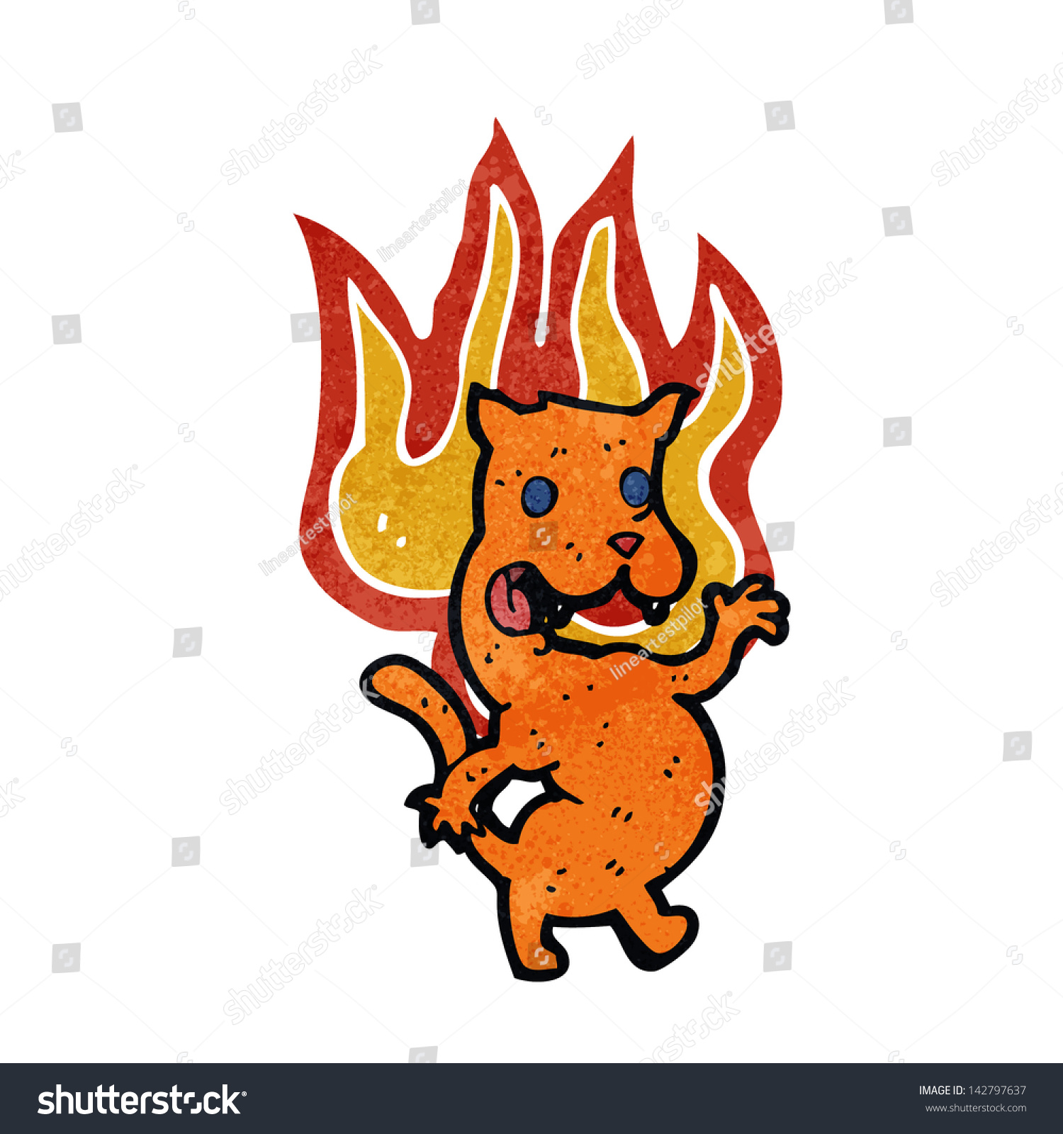Cartoon Cat On Fire Stock Vector (Royalty Free) 142797637 | Shutterstock