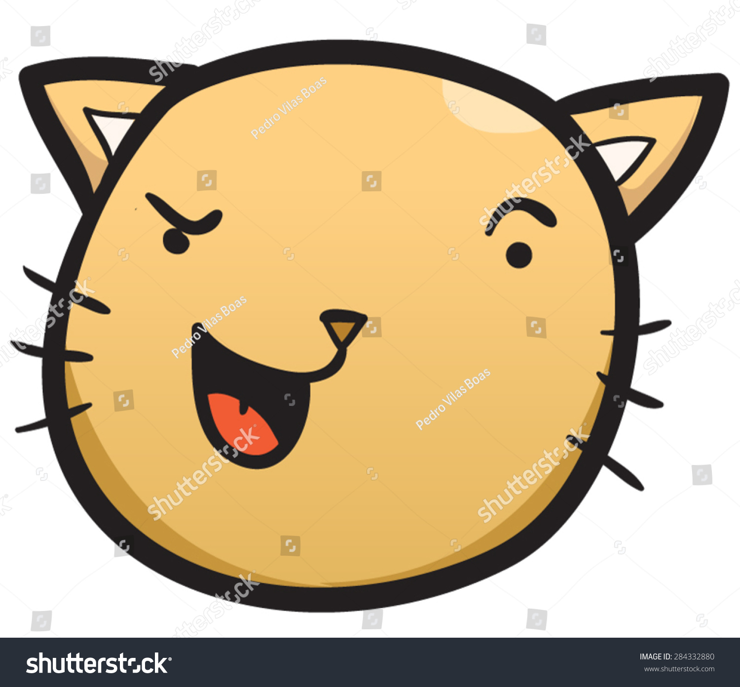 Cartoon Cat Smiley Face: เวกเตอร์สต็อก (ปลอดค่าลิขสิทธิ์) 284332880 ...